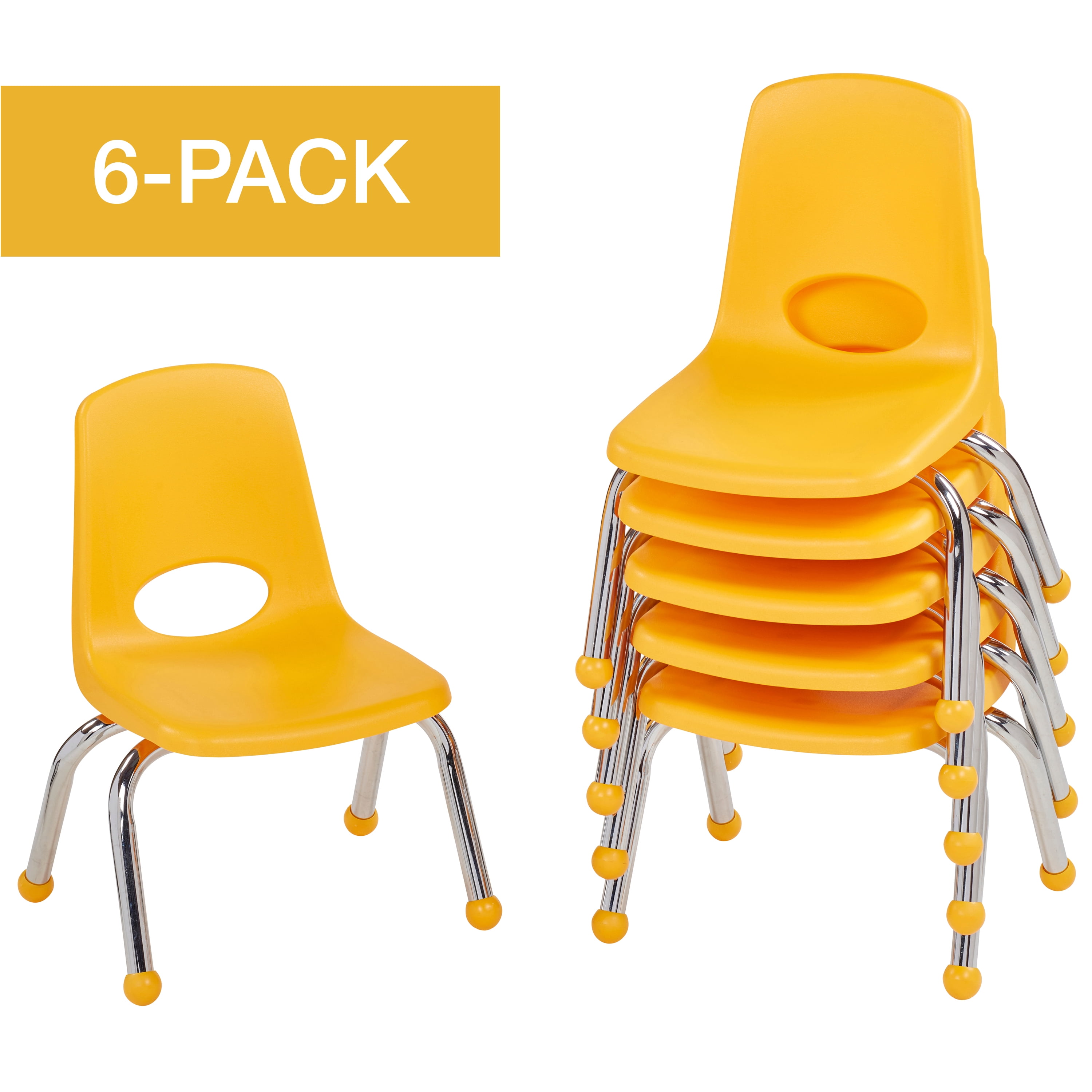 ECR4Kids School Stack Chair Chrome Legs, Multiple Sizes/Colors/Types ...