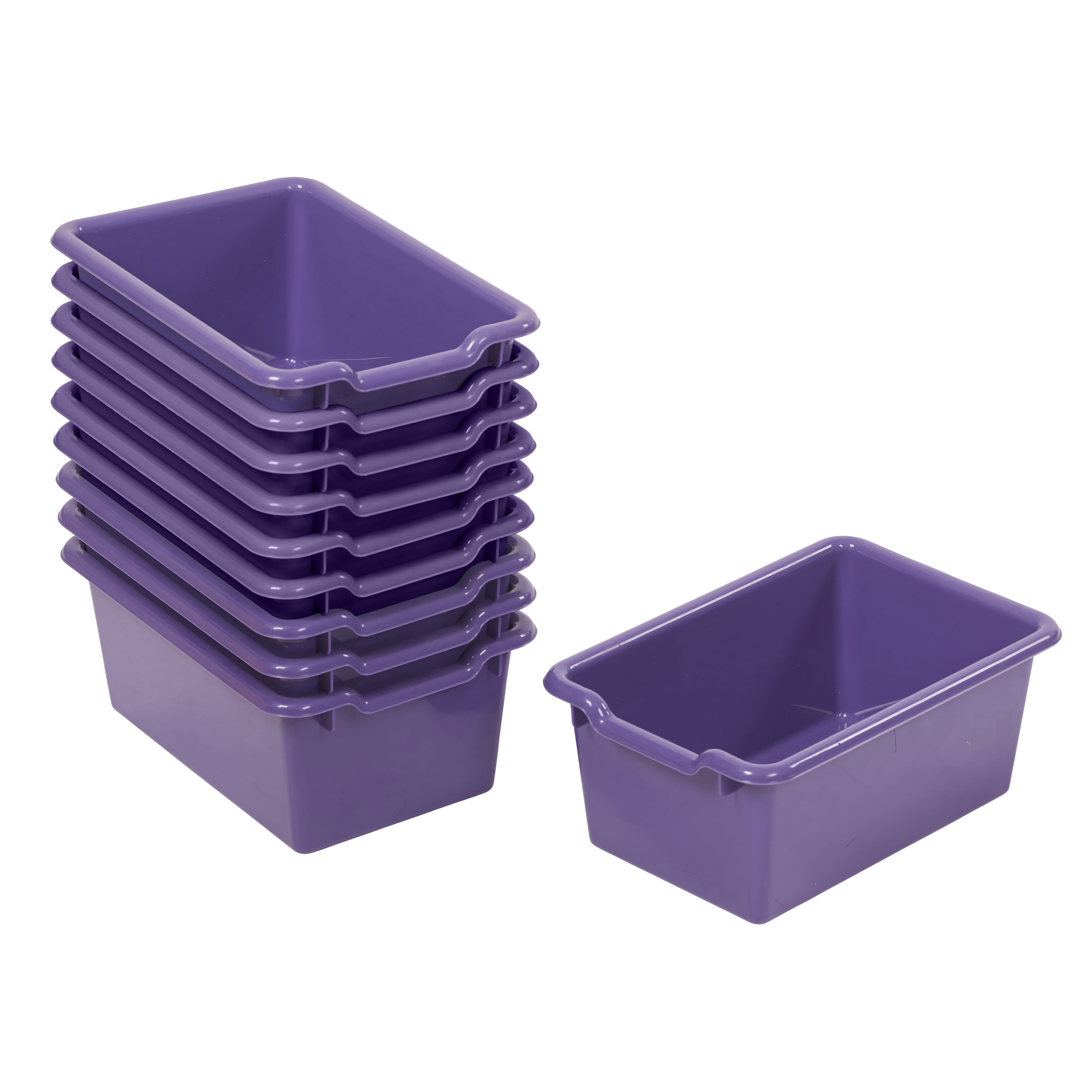 ECR4Kids Scoop Front Storage Bins, Purple, 10-Piece - Walmart.com