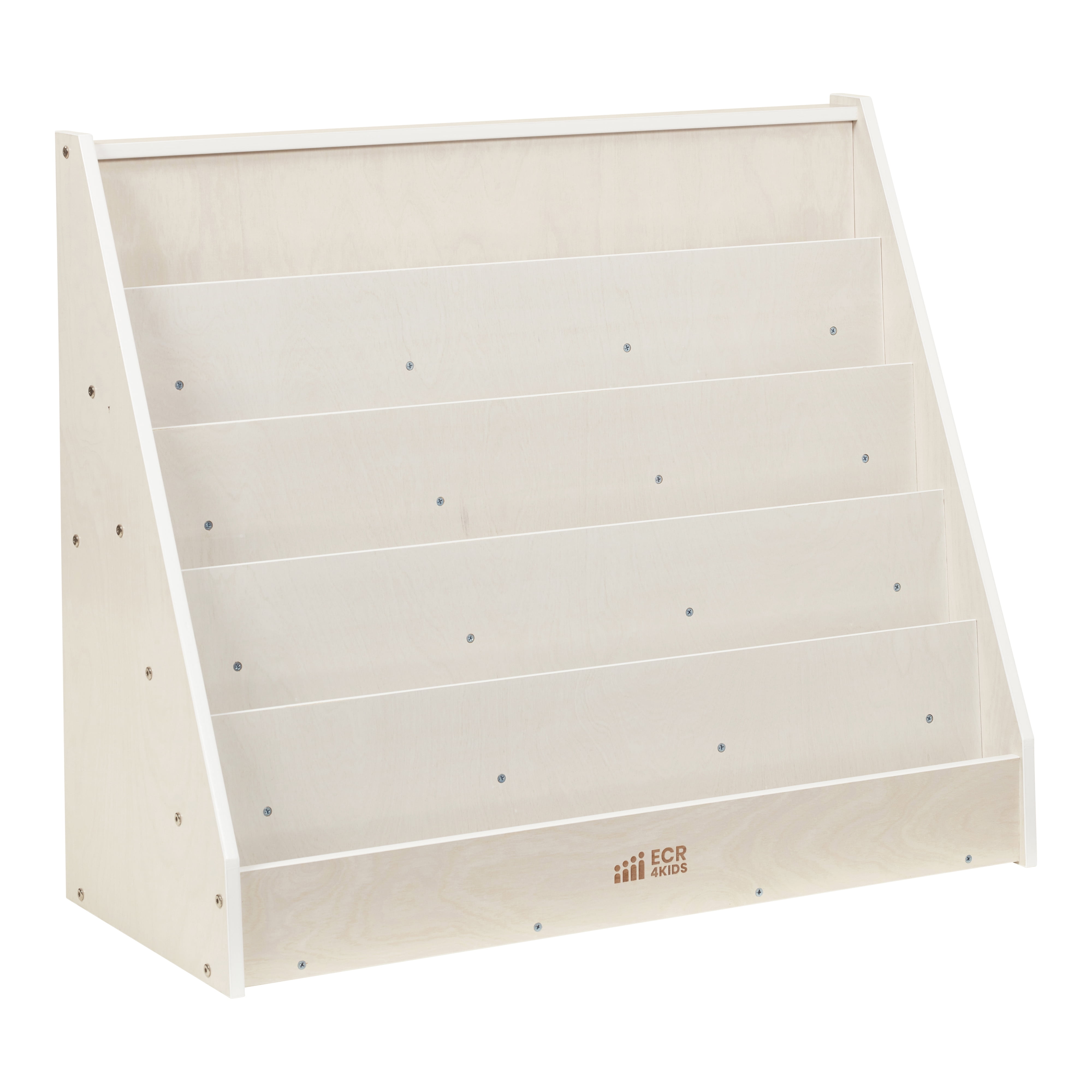 ECR4Kids, Wooden Book Shelf, Montessori Bookshelf, White Wash - Walmart.com