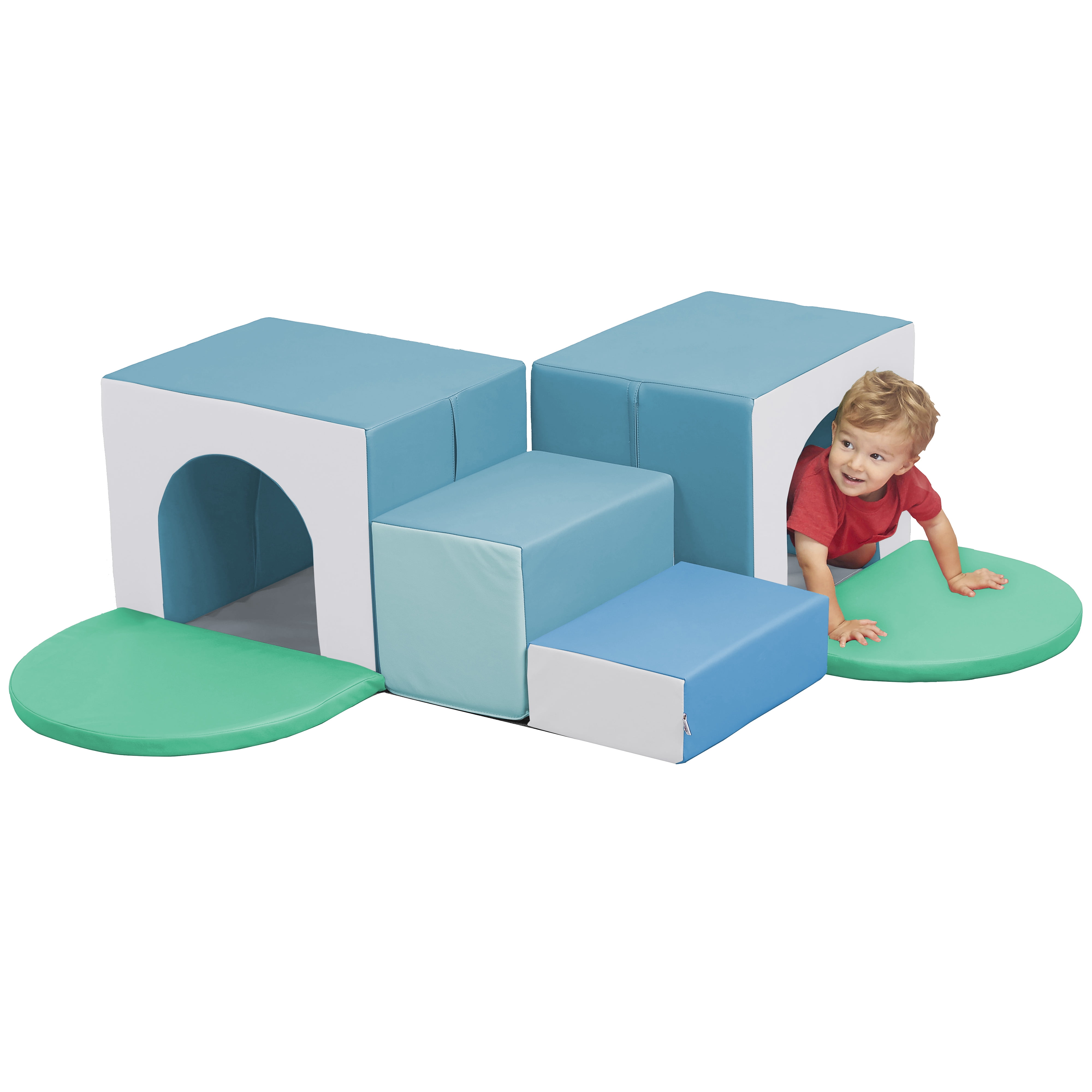 ECR4Kids SoftZone Corner Climber, Baby Activity Play Set, Foam Tunnel ...