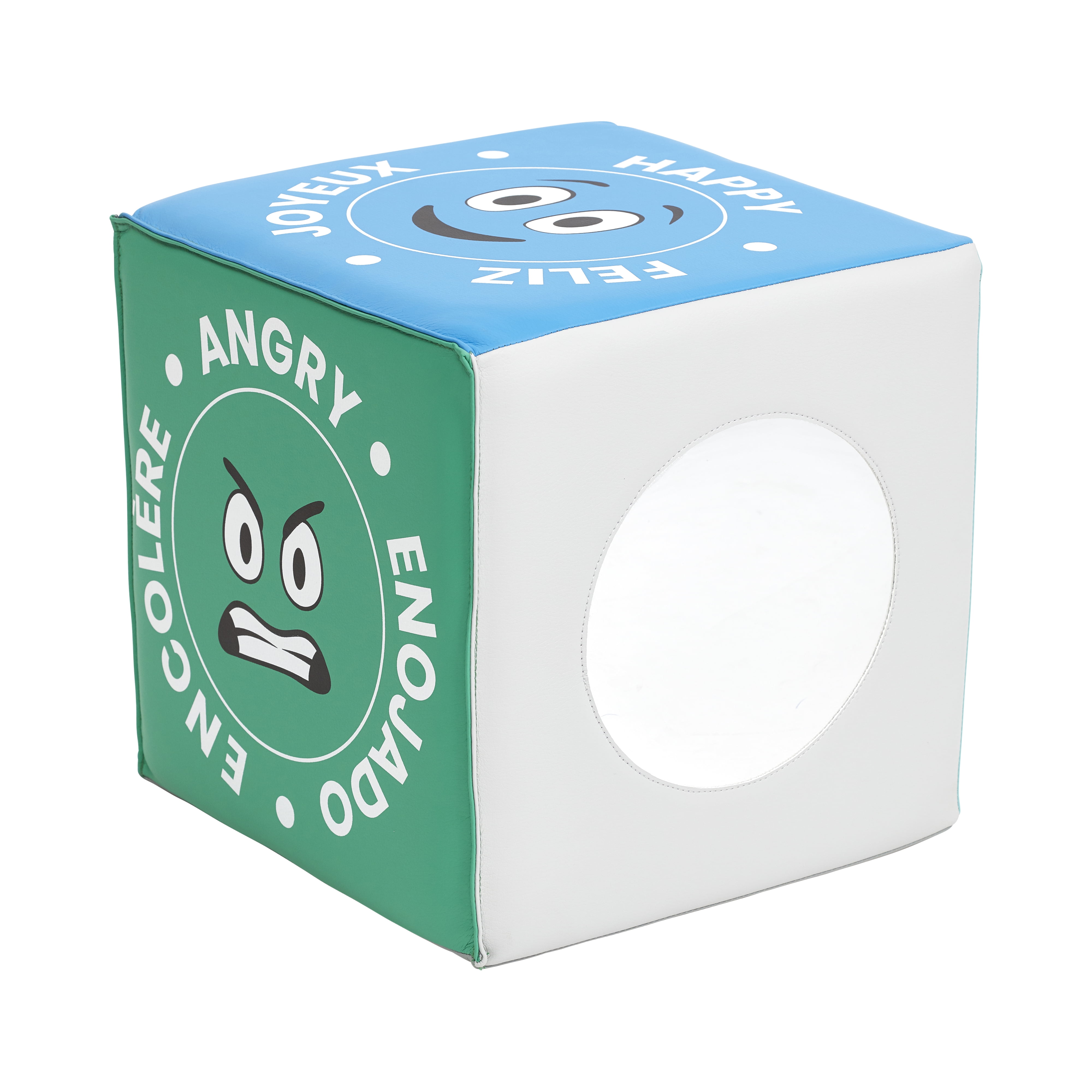 ECR4Kids SoftZone Trilingual Emotion Activity Cube with Mirror, Sensory ...