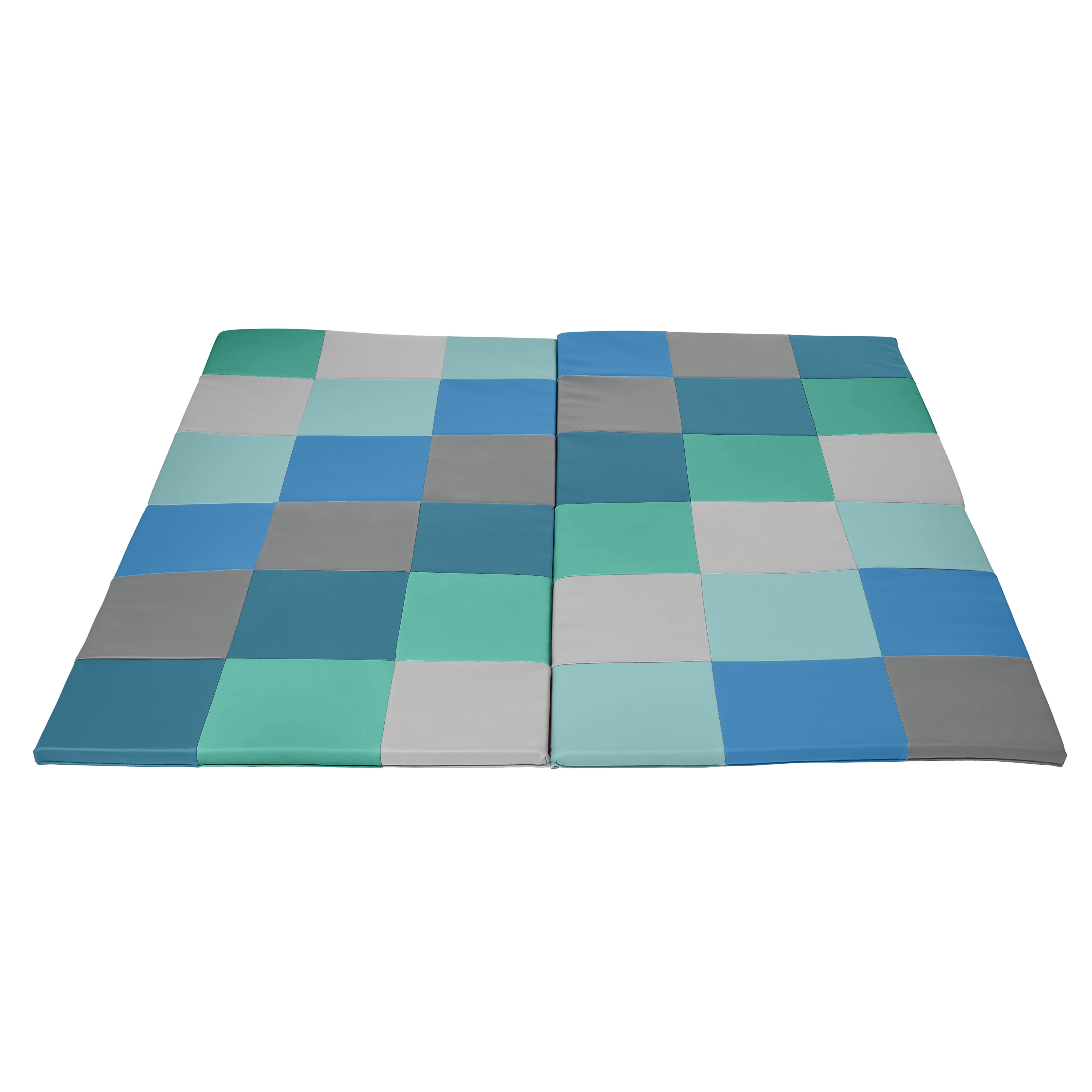 ECR4Kids SoftZone Patchwork Folding Activity Play Mat, 58in Square ...