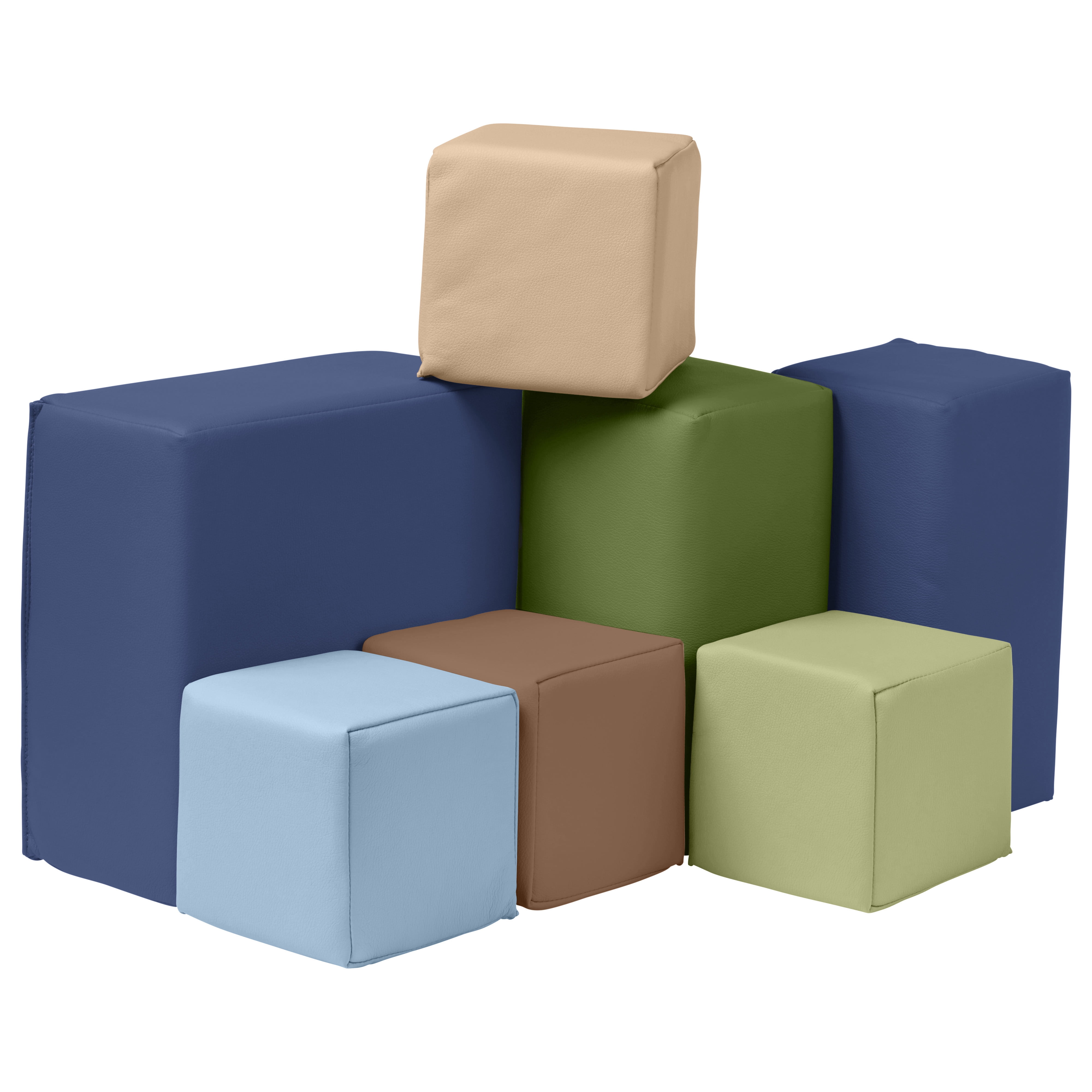 ECR4Kids SoftZone Toddler Foam Building Blocks, Earthtone, 7-Piece ...