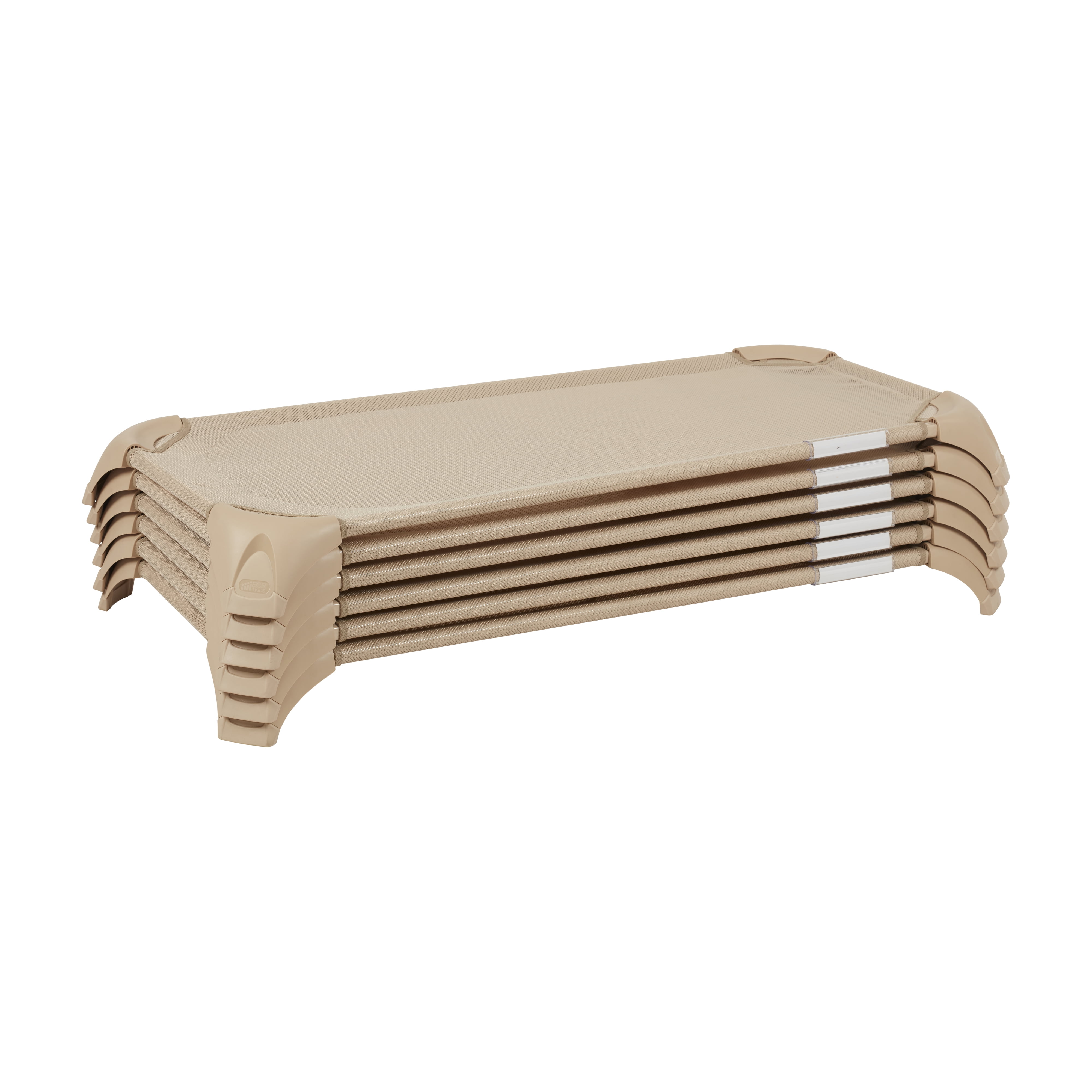 ECR4Kids Stackable Cozy Cot with Storage, Sand, 6-Pack - Walmart.com