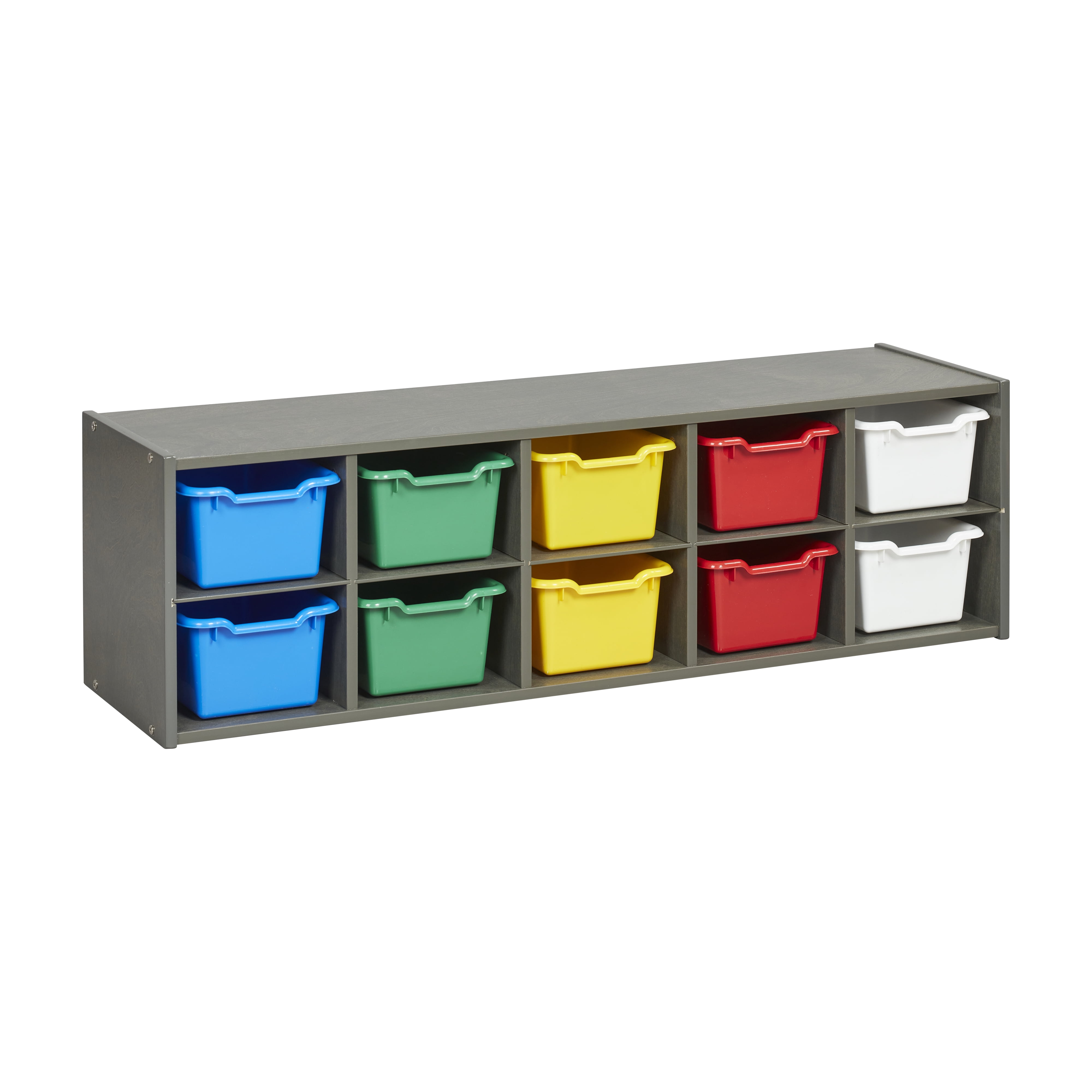 ECR4Kids Streamline 10 Cubby Tray Cabinet and 10 Scoop Front Bins, 2x5 ...