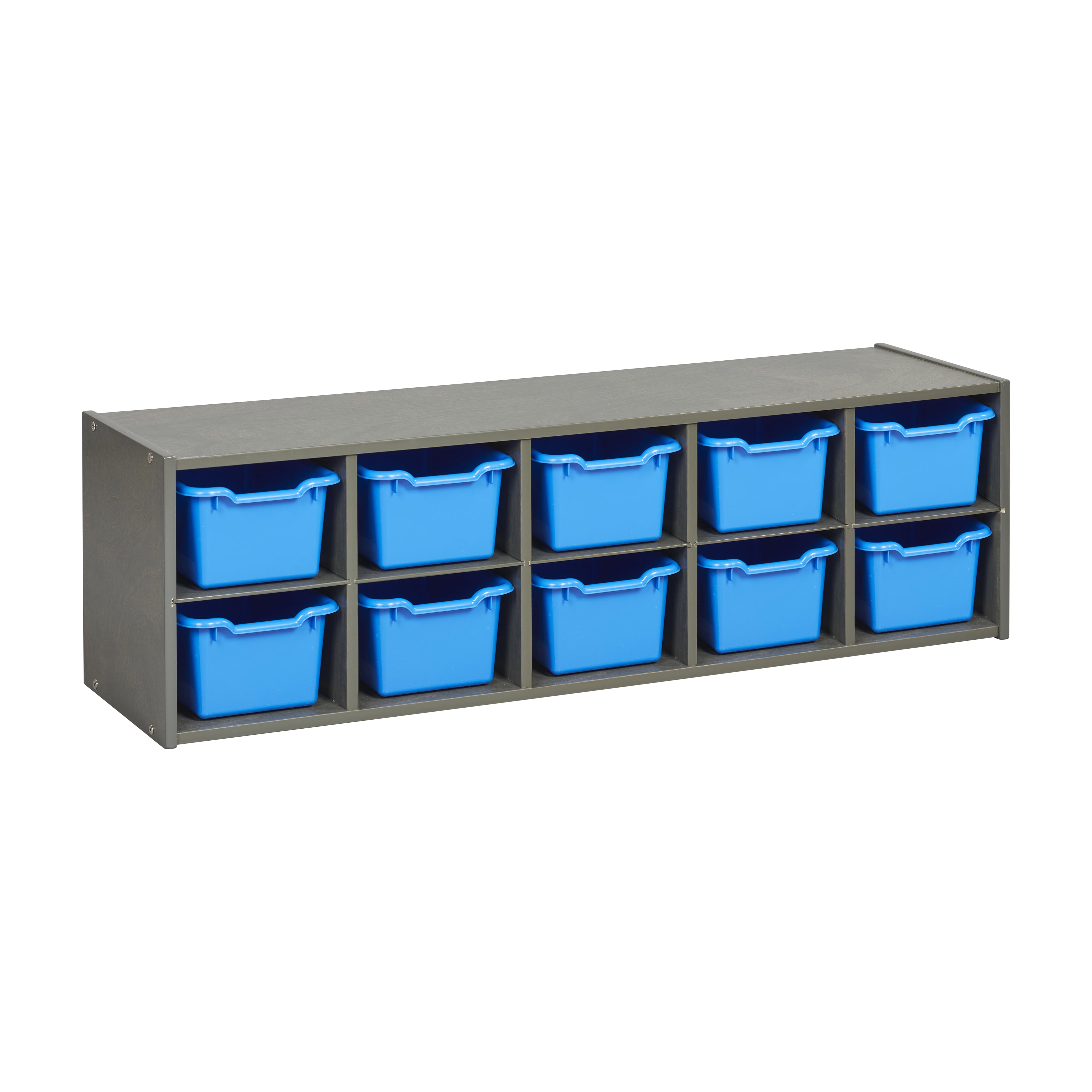 ECR4Kids Streamline 10 Cubby Tray Cabinet and 10 Scoop Front Bins, 2x5 ...