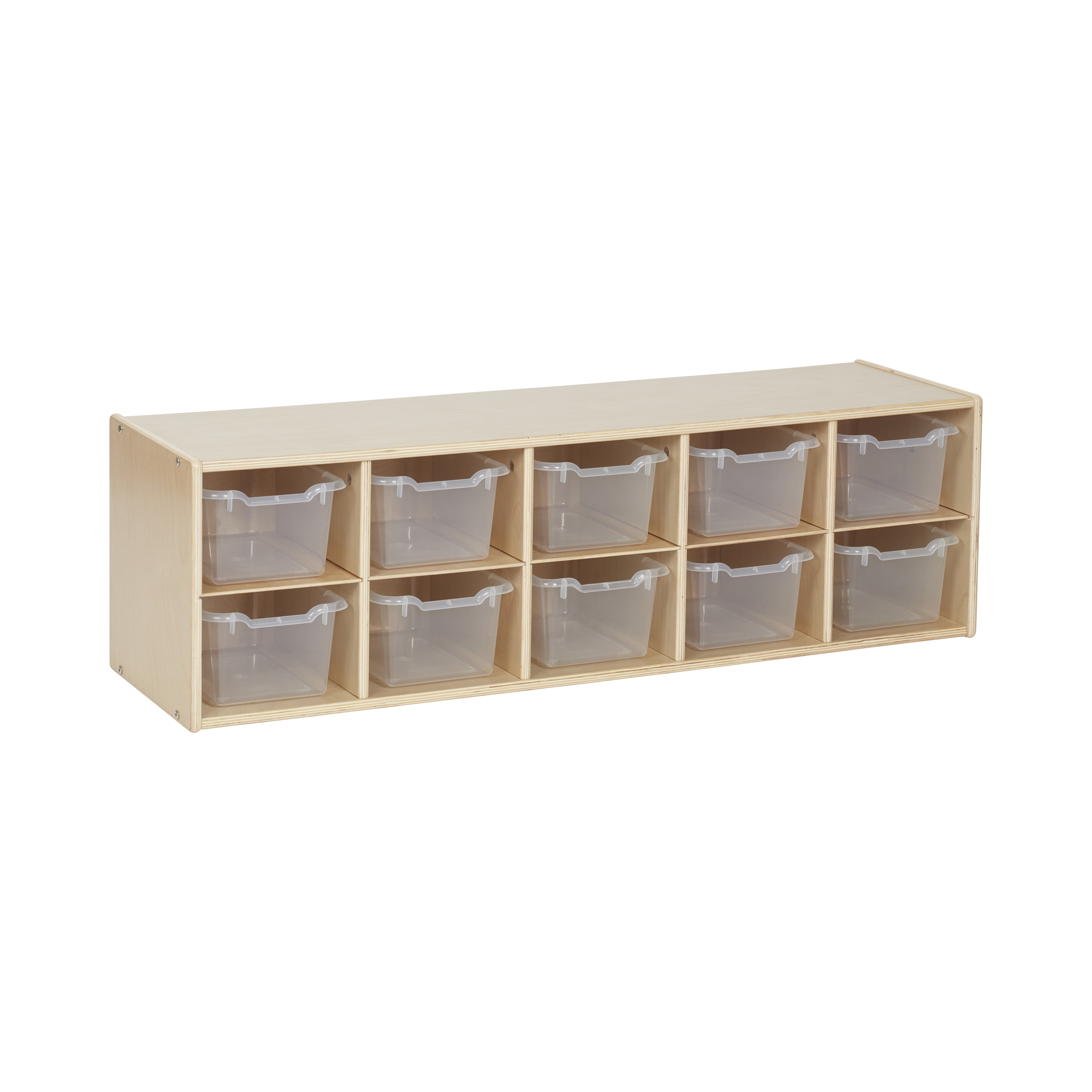 ECR4Kids Streamline 10 Cubby Tray Cabinet and 10 Scoop Front Bins, 2x5 ...
