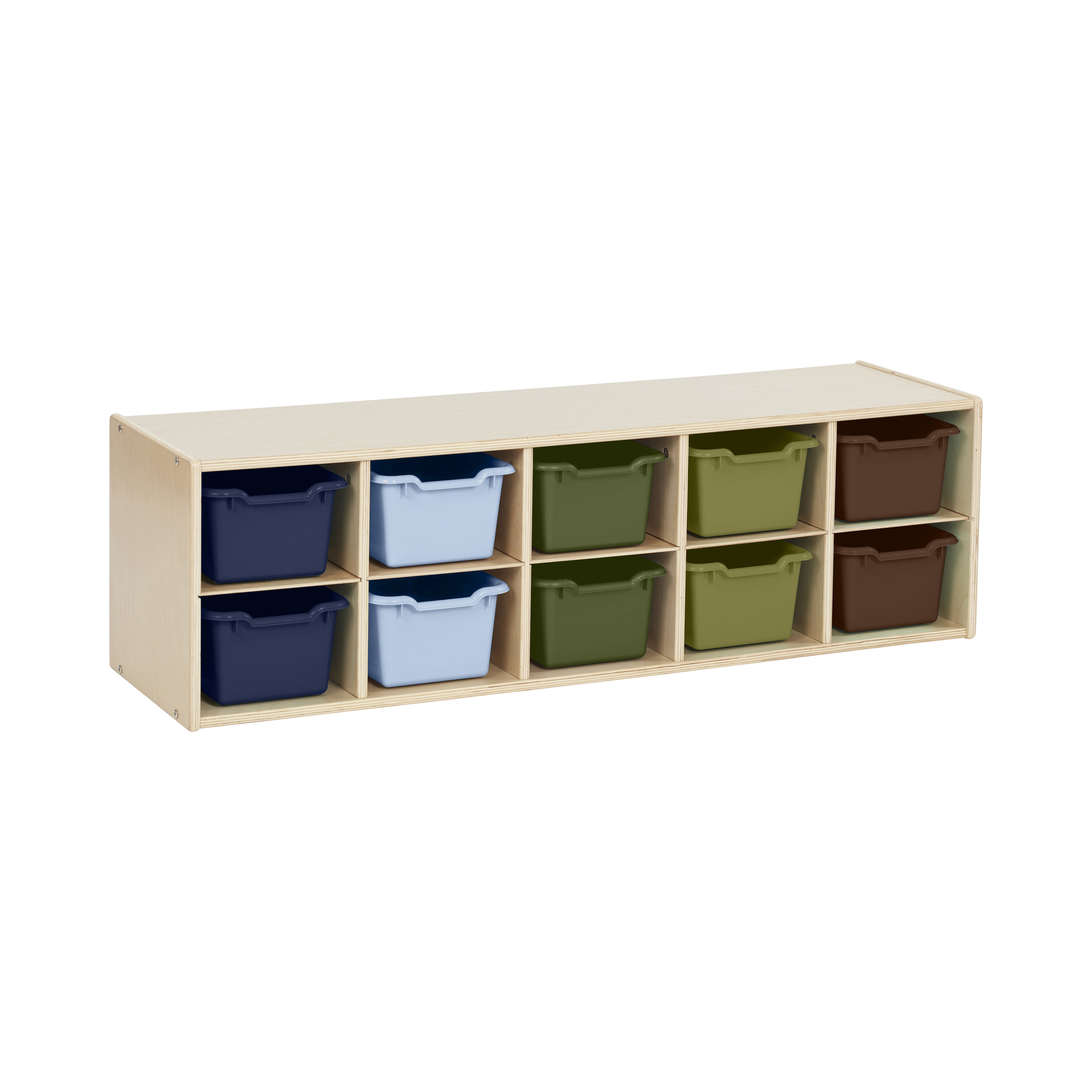 ECR4Kids Streamline 10 Cubby Tray Cabinet and 10 Scoop Front Bins, 2x5 ...