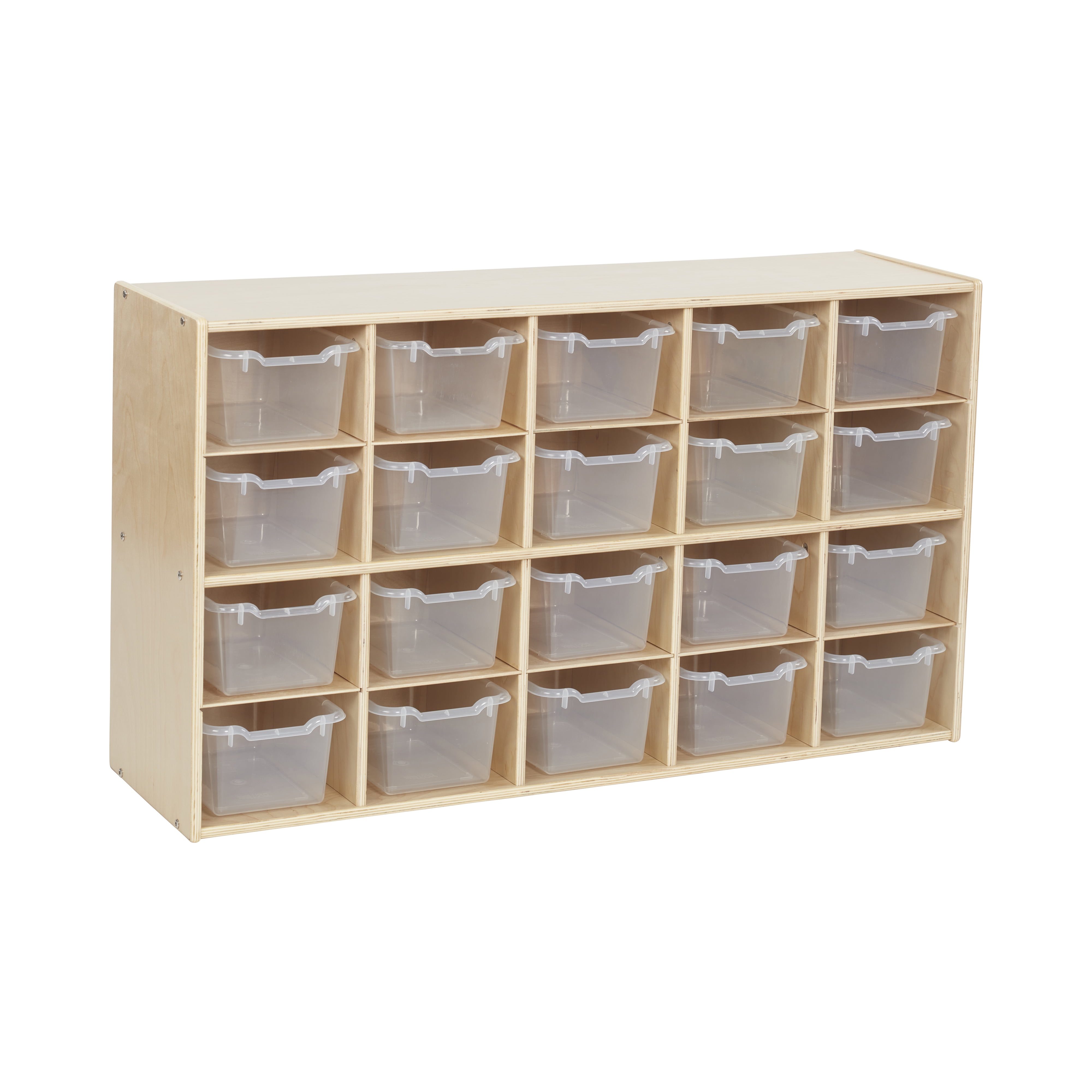 ECR4Kids Streamline 20 Cubby Tray Cabinet and 20 Scoop Front Bins, 4x5 ...