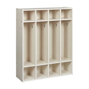 Emma + Oliver Wooden 5 Section School Coat Locker with Bench, Cubbies ...
