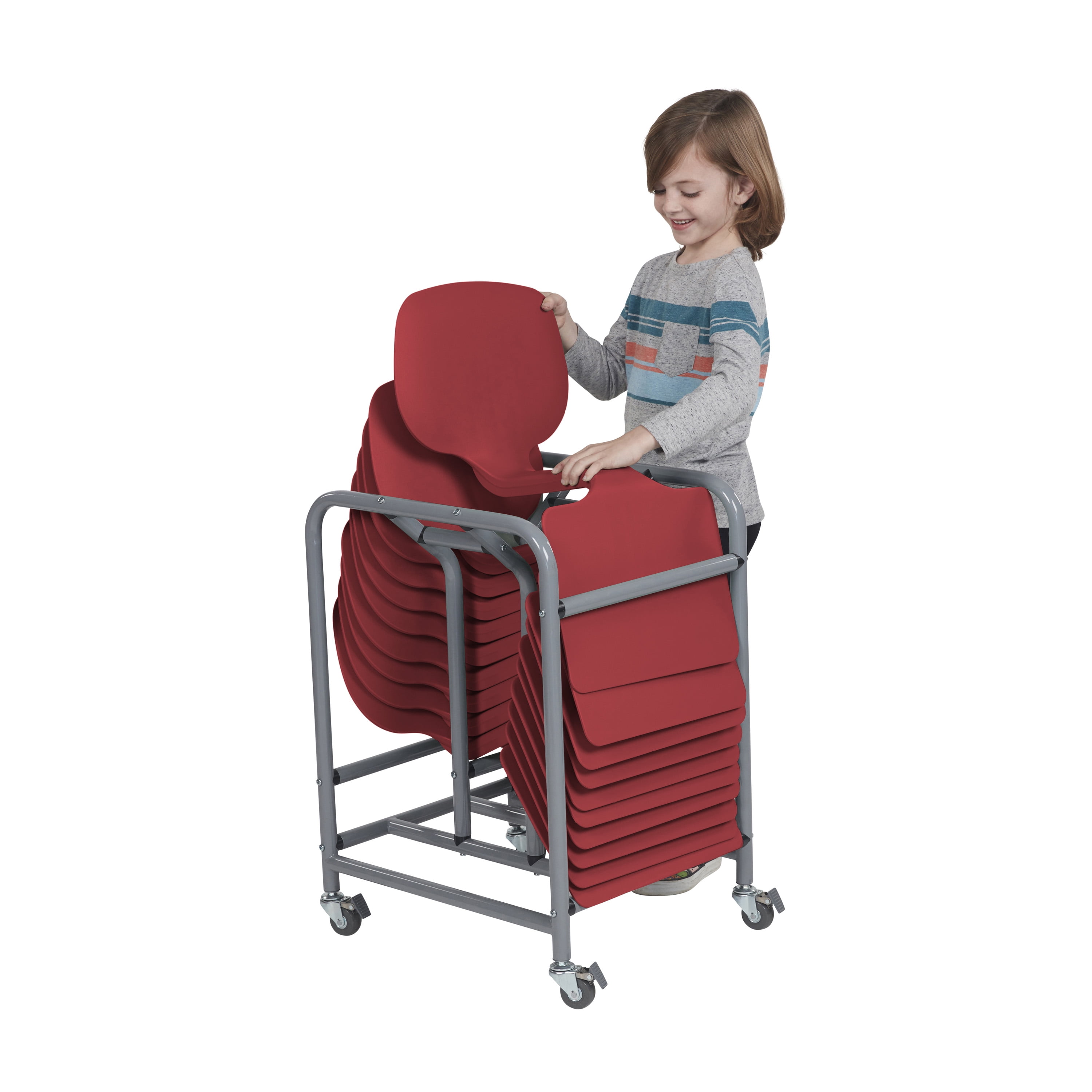 ECR4Kids The Surf Portable Lap Desk with Mobile Storage Cart, Red, 10 ...