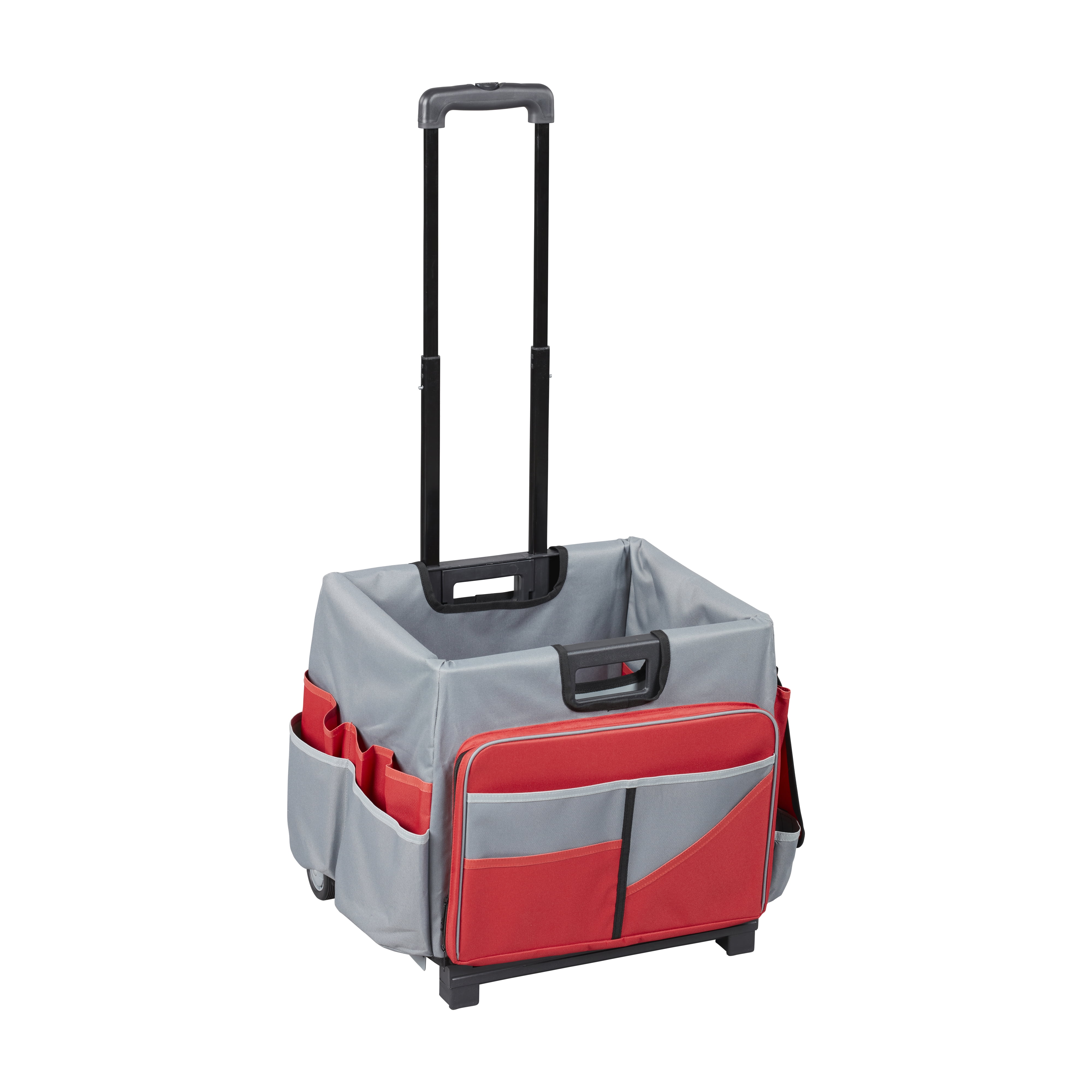 ECR4Kids Universal Rolling Cart with Canvas Organizer Bag, Red/Grey ...