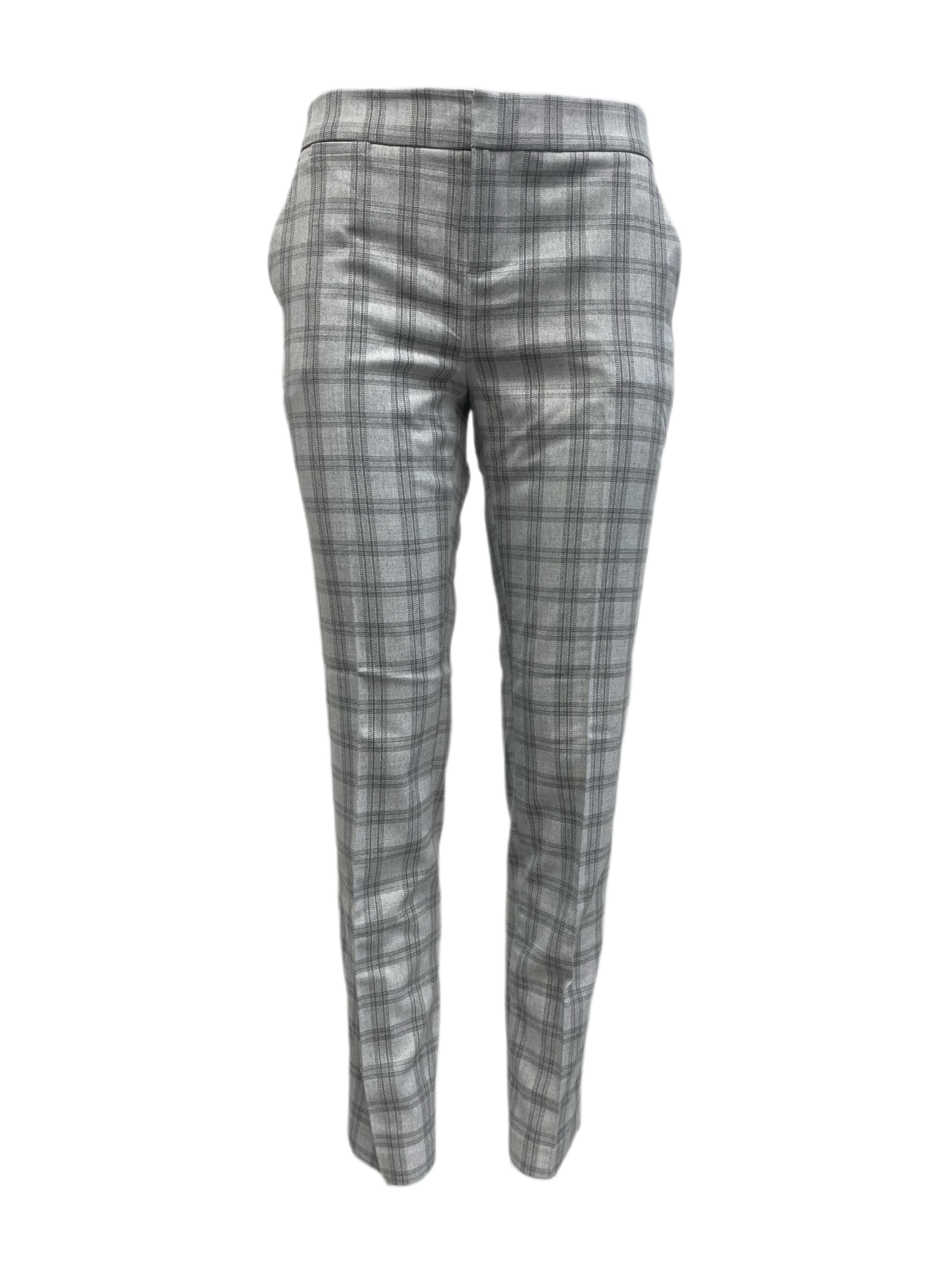 ECRU Women's Plaid Casual Slim Fit Mayfair Pants, Grey, 6 - Walmart.com