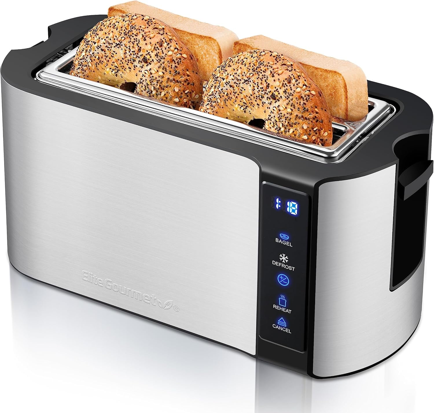 ECT5322 Long Slot 4 Slice Toaster with Countdown Timer, Bagel Function ...