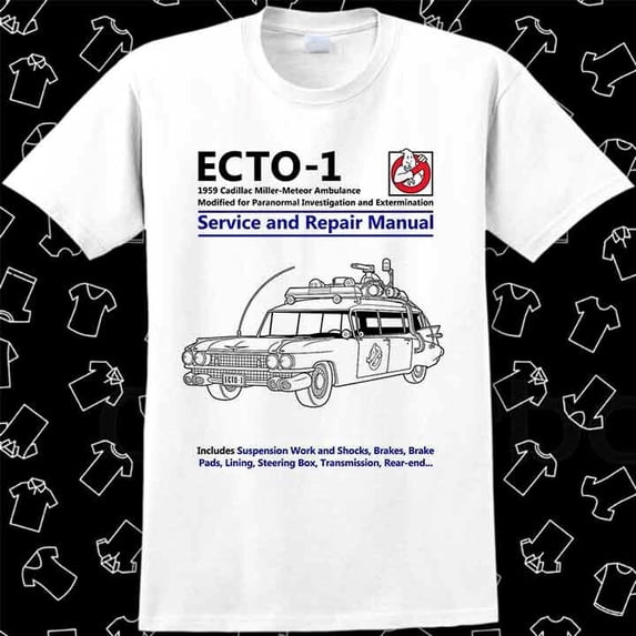 ECTO-1 Ghostbuster Ambulance Car Service and Repair Manual T Shirt New ...