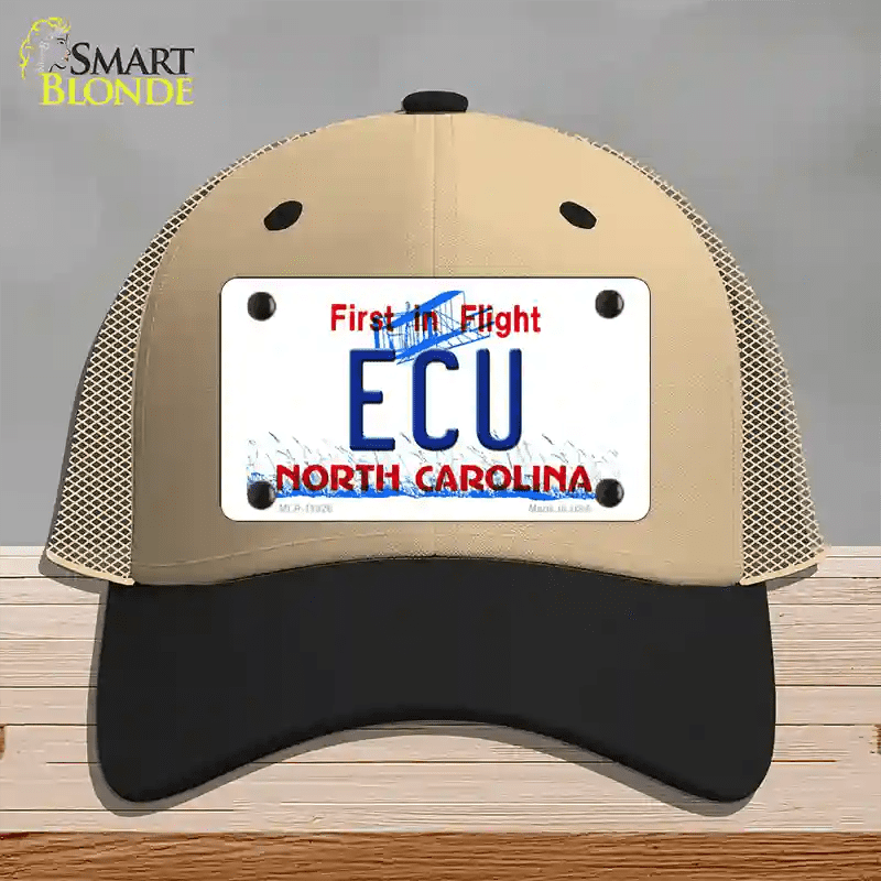 ECU North Carolina Novelty License Plate Hat Mesh Khaki|Black - Walmart.com