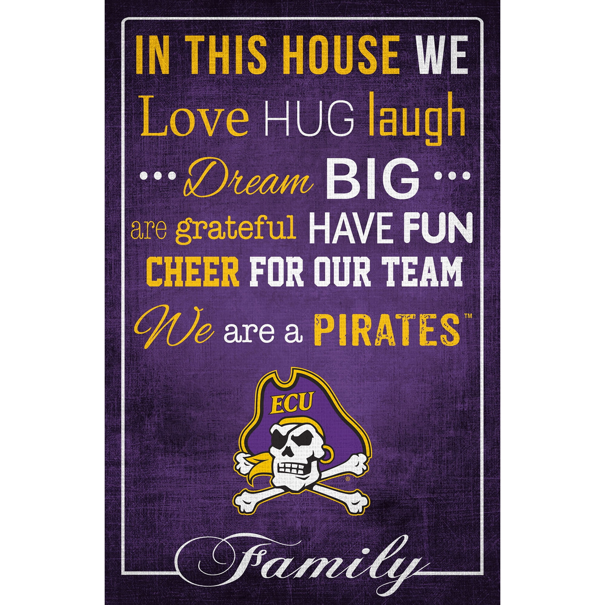 ECU Pirates 17'' x 26'' In This House Sign - Walmart.com