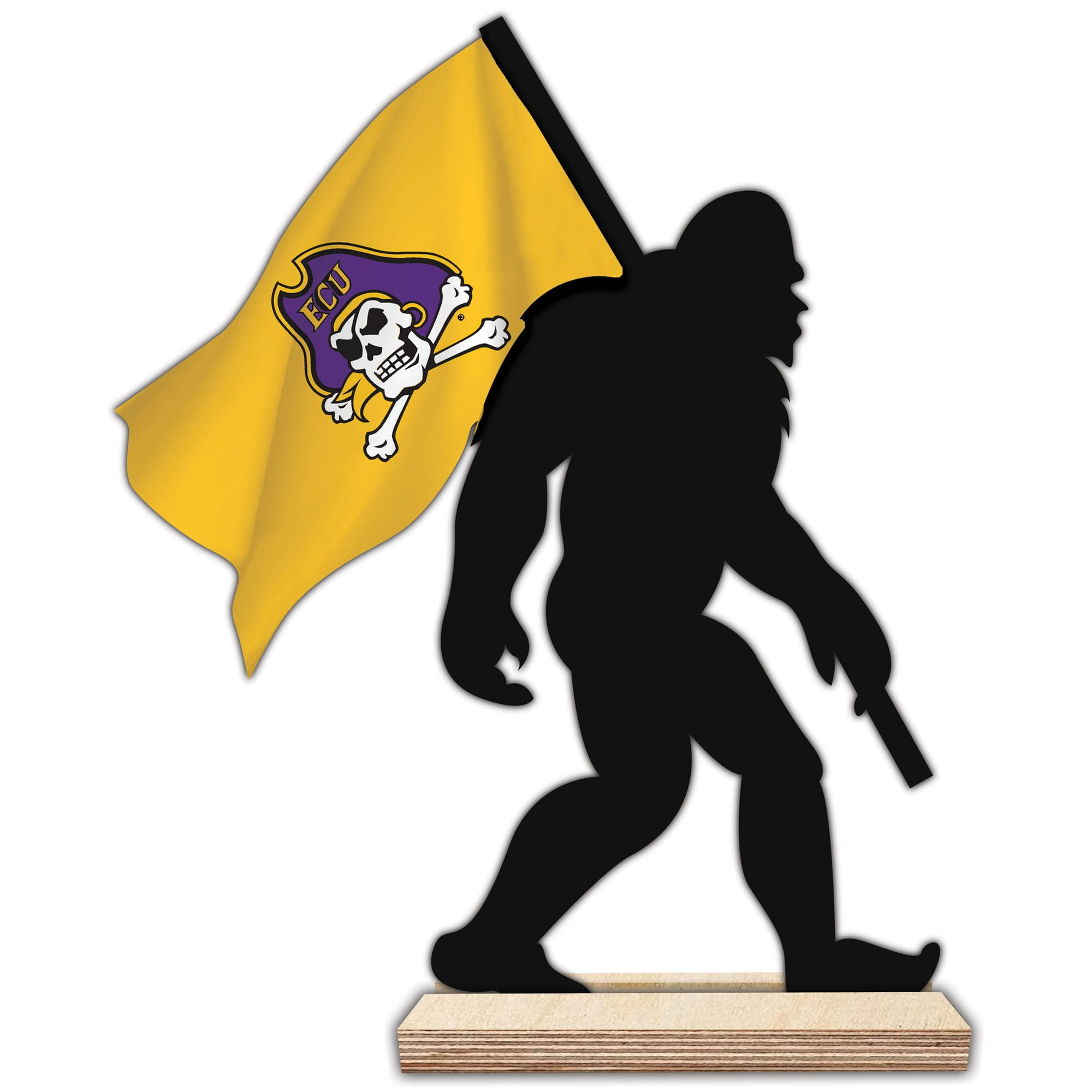 ECU Pirates 18'' Team Logo Bigfoot Silhouette Desktop Art - Walmart.com
