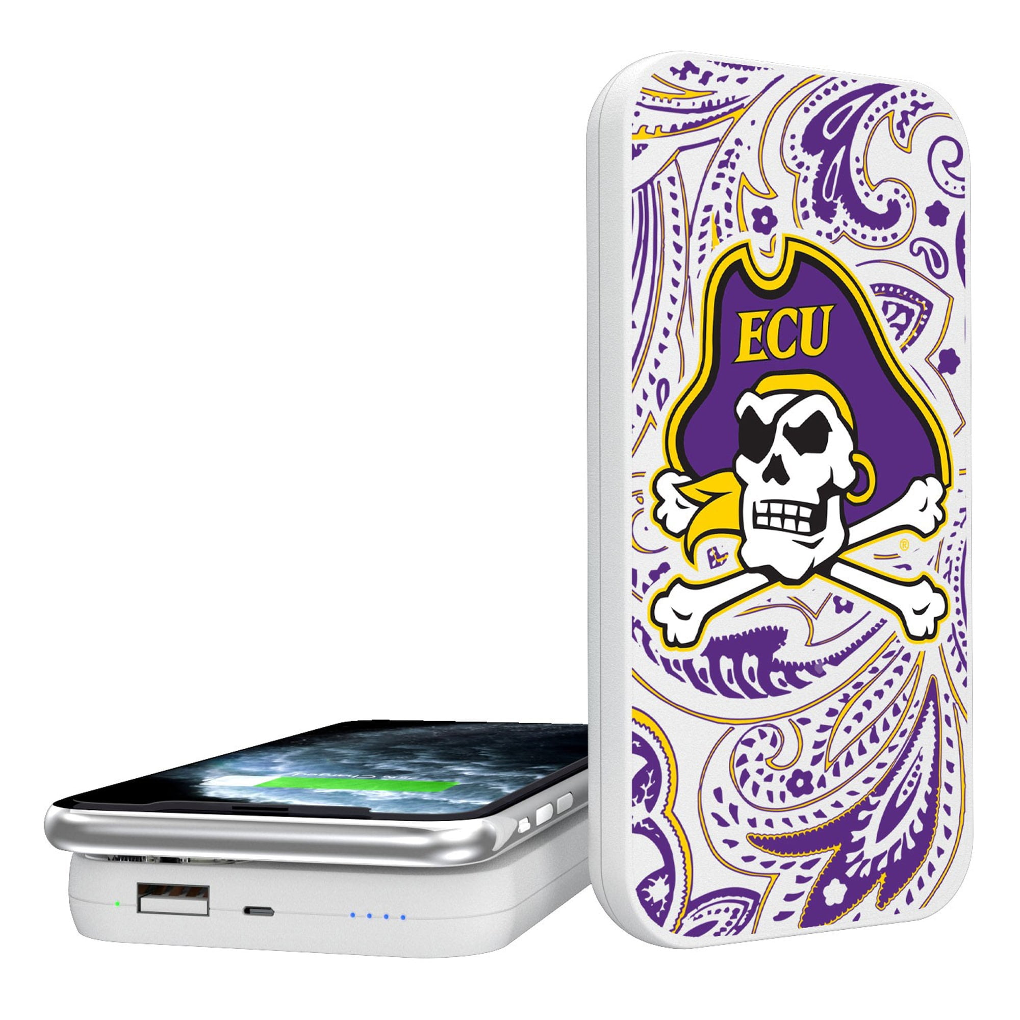 ECU Pirates 5000mAh Paisley Design Wireless Powerbank - Walmart.com