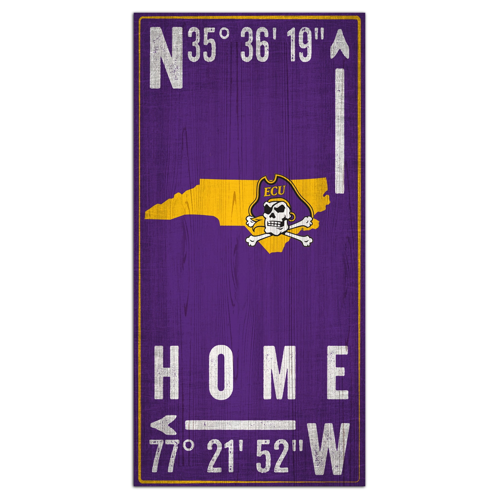 ECU Pirates 6'' x 12'' Team Coordinate Sign - Walmart.com