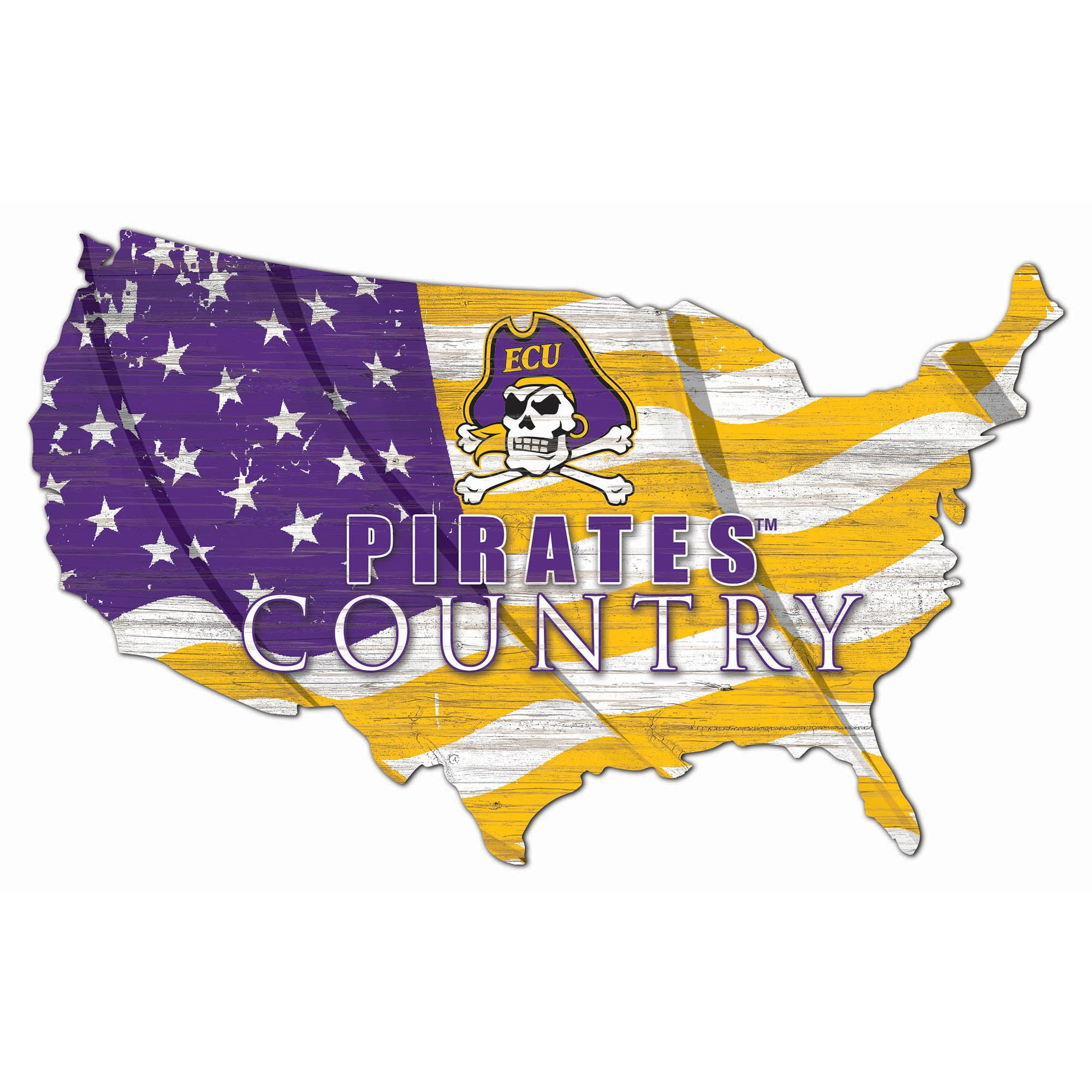 ECU Pirates USA Flag Cutout Sign - Walmart.com