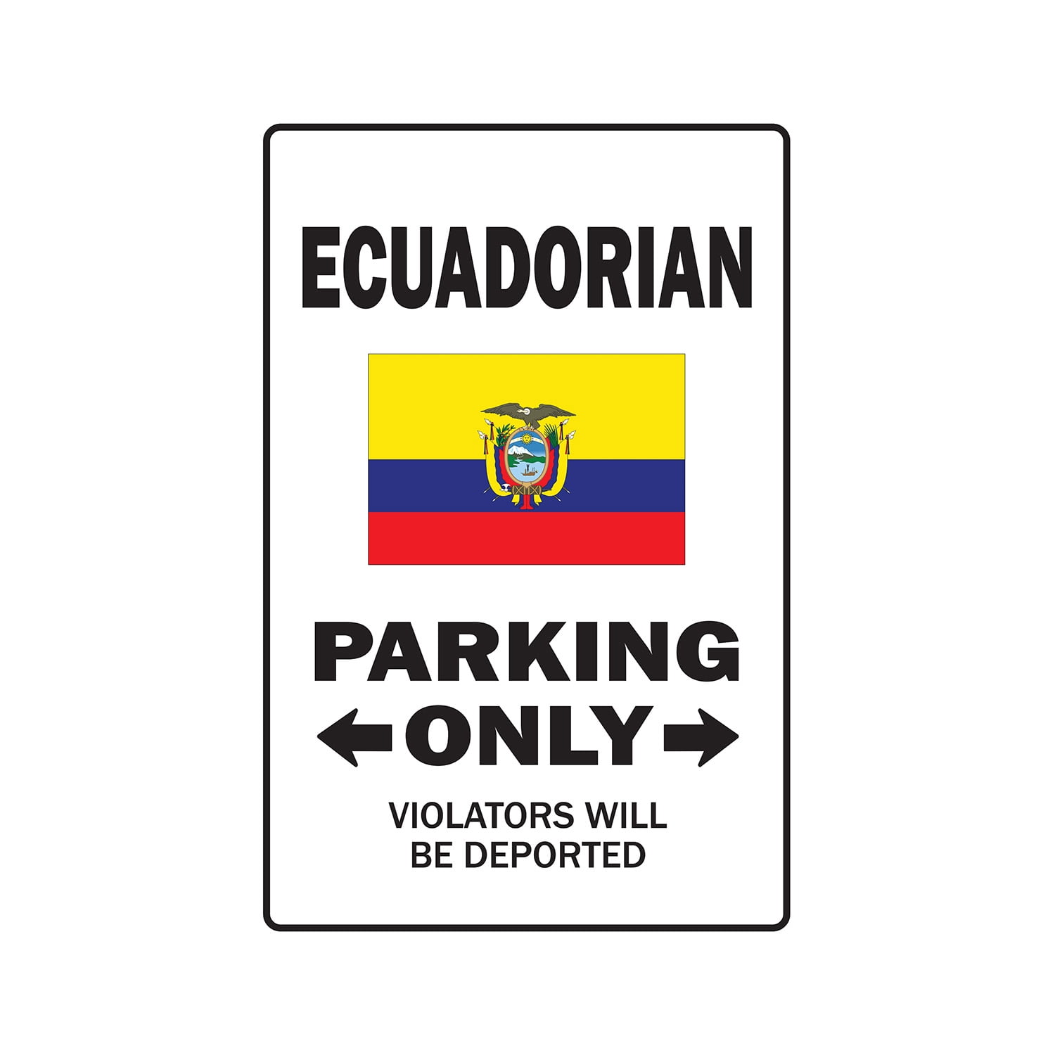 ECUADORIAN Parking Aluminum Sign ecuador amazon rainforest | Indoor ...