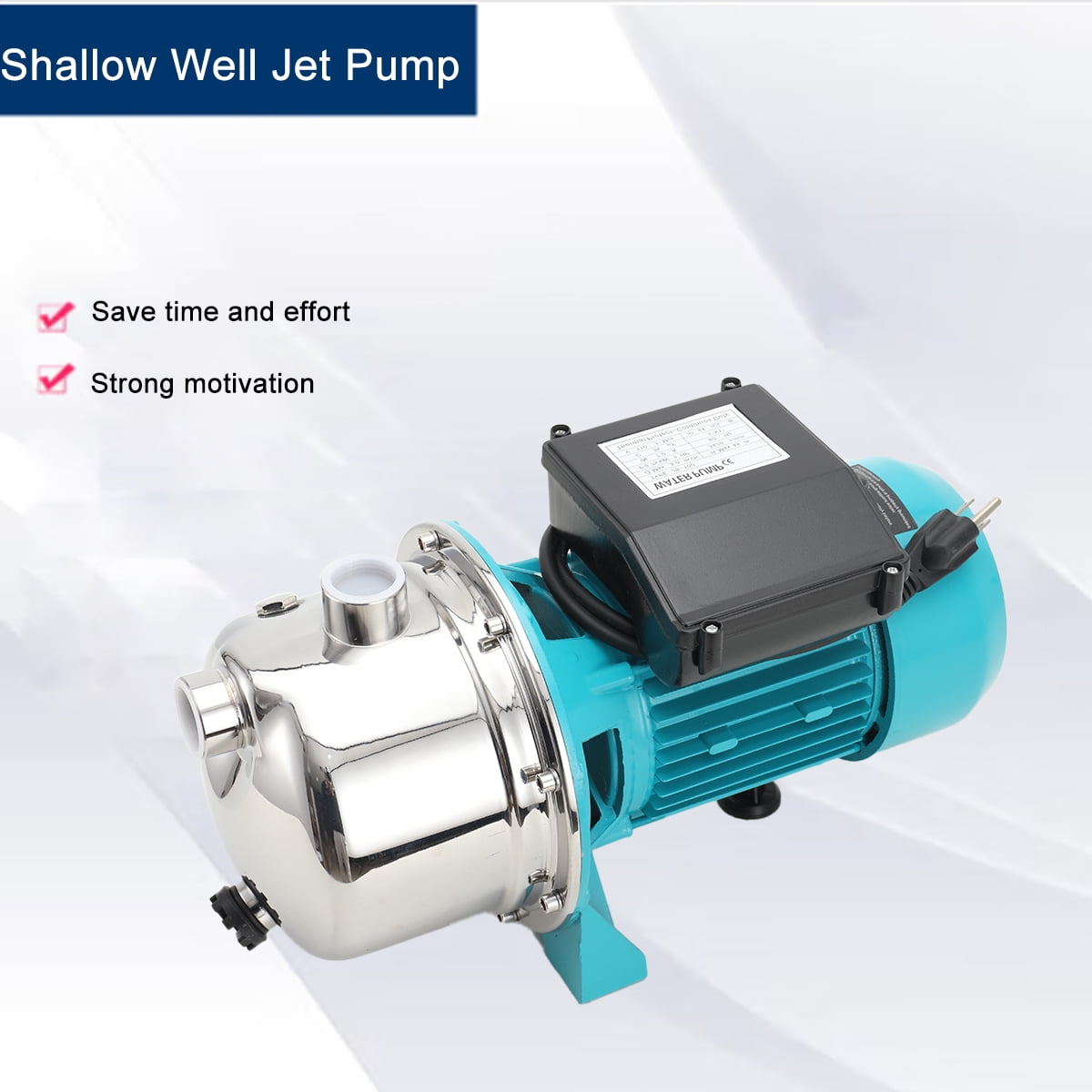 ECUTEE Portable Water Transfer Garden Pump, Shallow Jet Well Pump ...