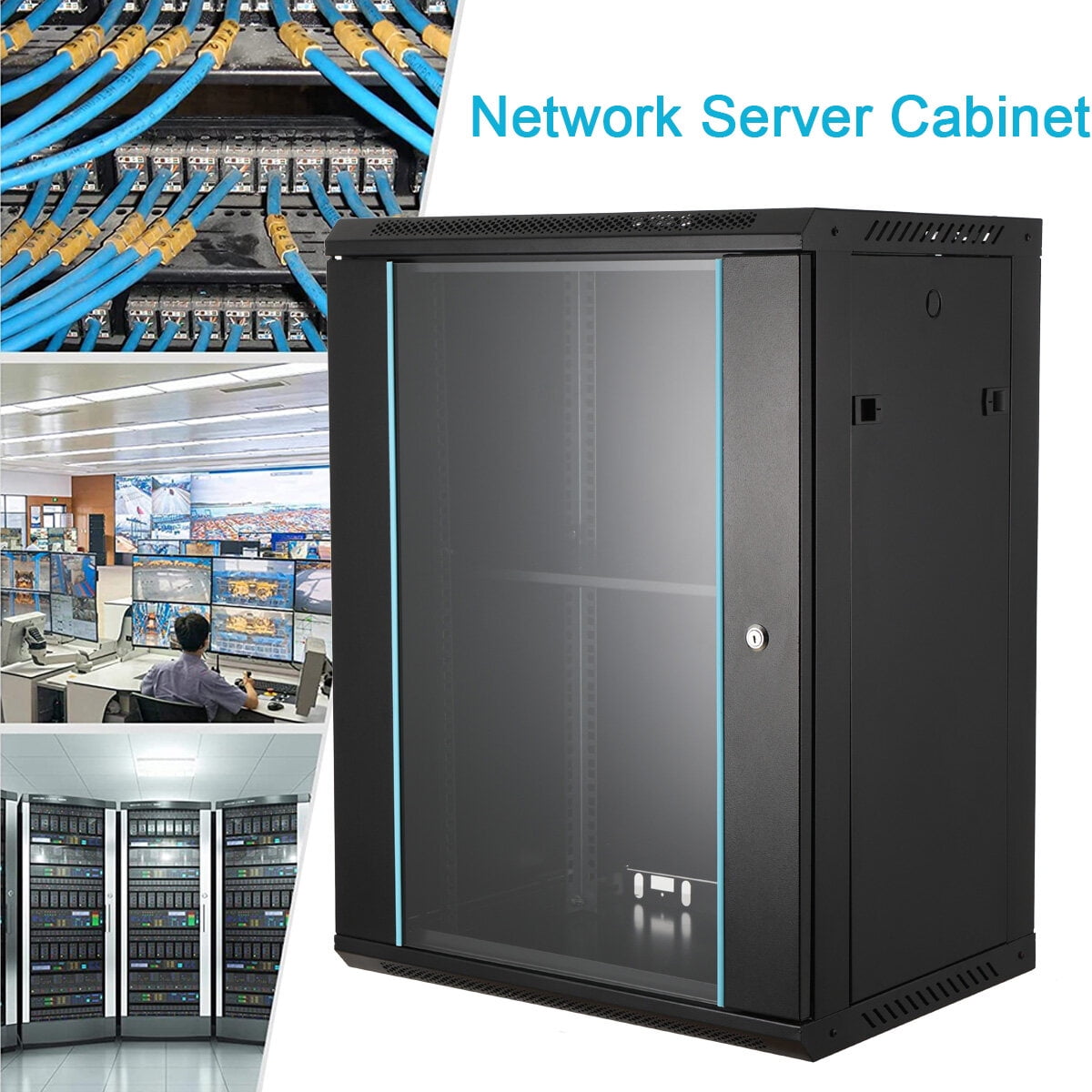 ECUTEE 15U Wall Mount Network Server Data Cabinet IT Enclosure Rack ...