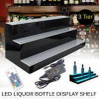 ECUTEE 3 Step LED Lighted Shelves Illuminated Liquor Bottle Bar Display ...