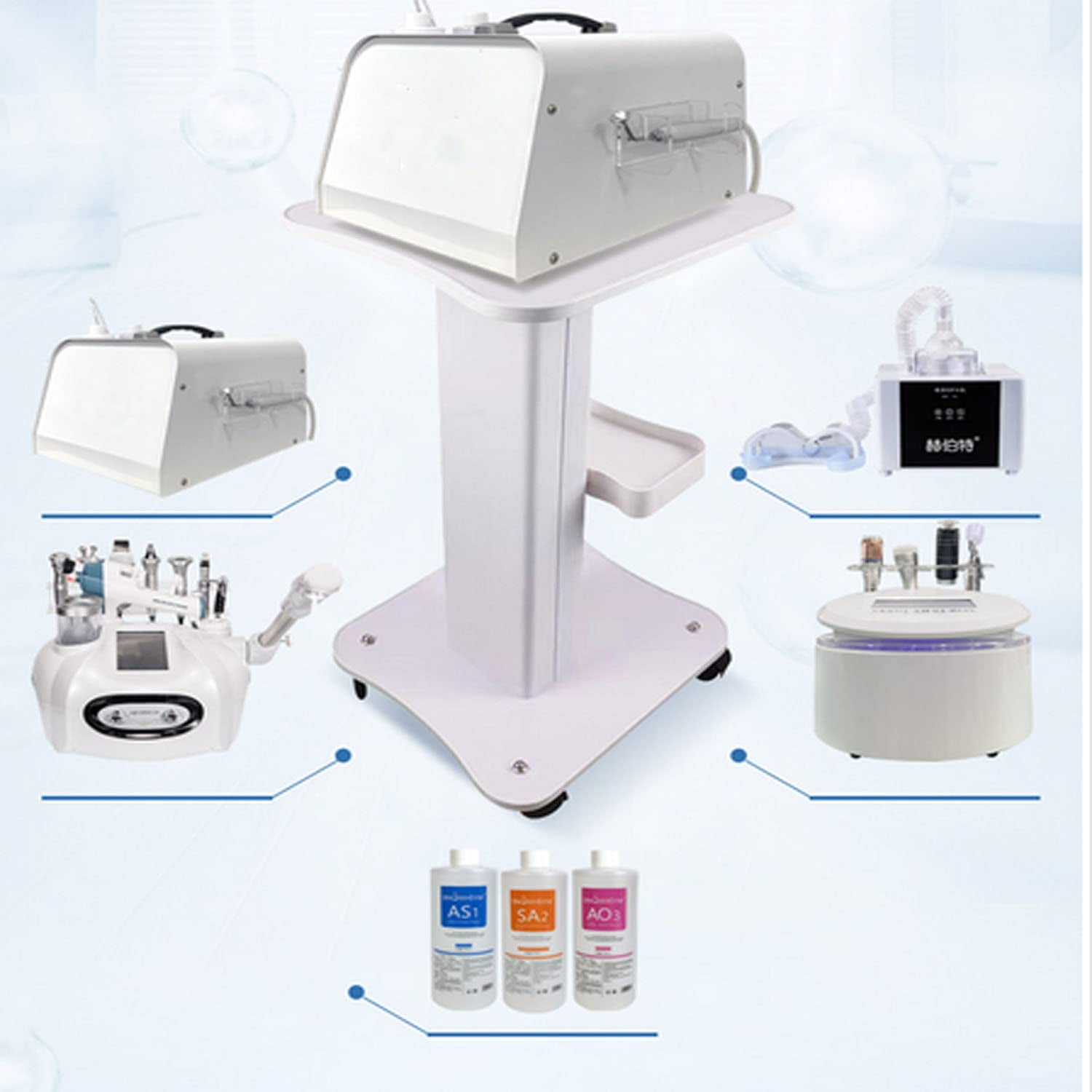 ECUTEE 3 Tiers Beauty Salon Stand Rolling Cart SPA Beauty Machine ...