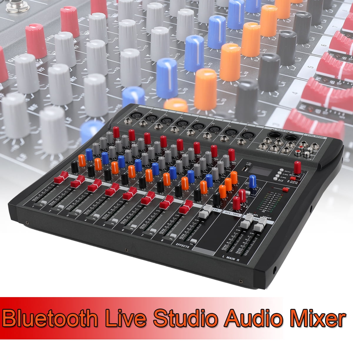 ECUTEE 8-Channel Bluetooth Live Studio /DJ Stereo Audio Mixer Sound ...