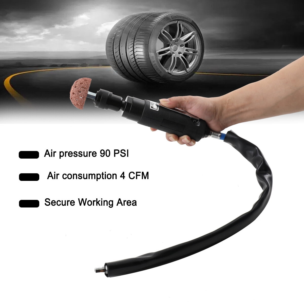 ECUTEE Air Tire Tyre Buffer Kit Low Speed Pneumatic Die Grinder Tire ...