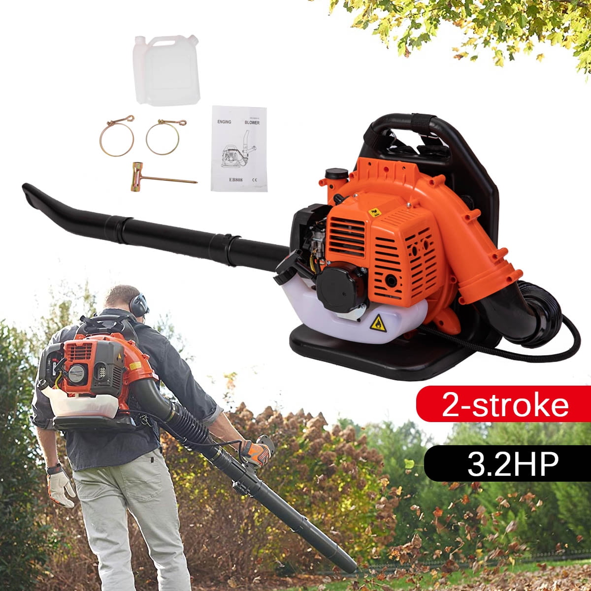 ECUTEE Commercial Gas Leaf Blower Backpack Gas-powered Backpack Blower ...