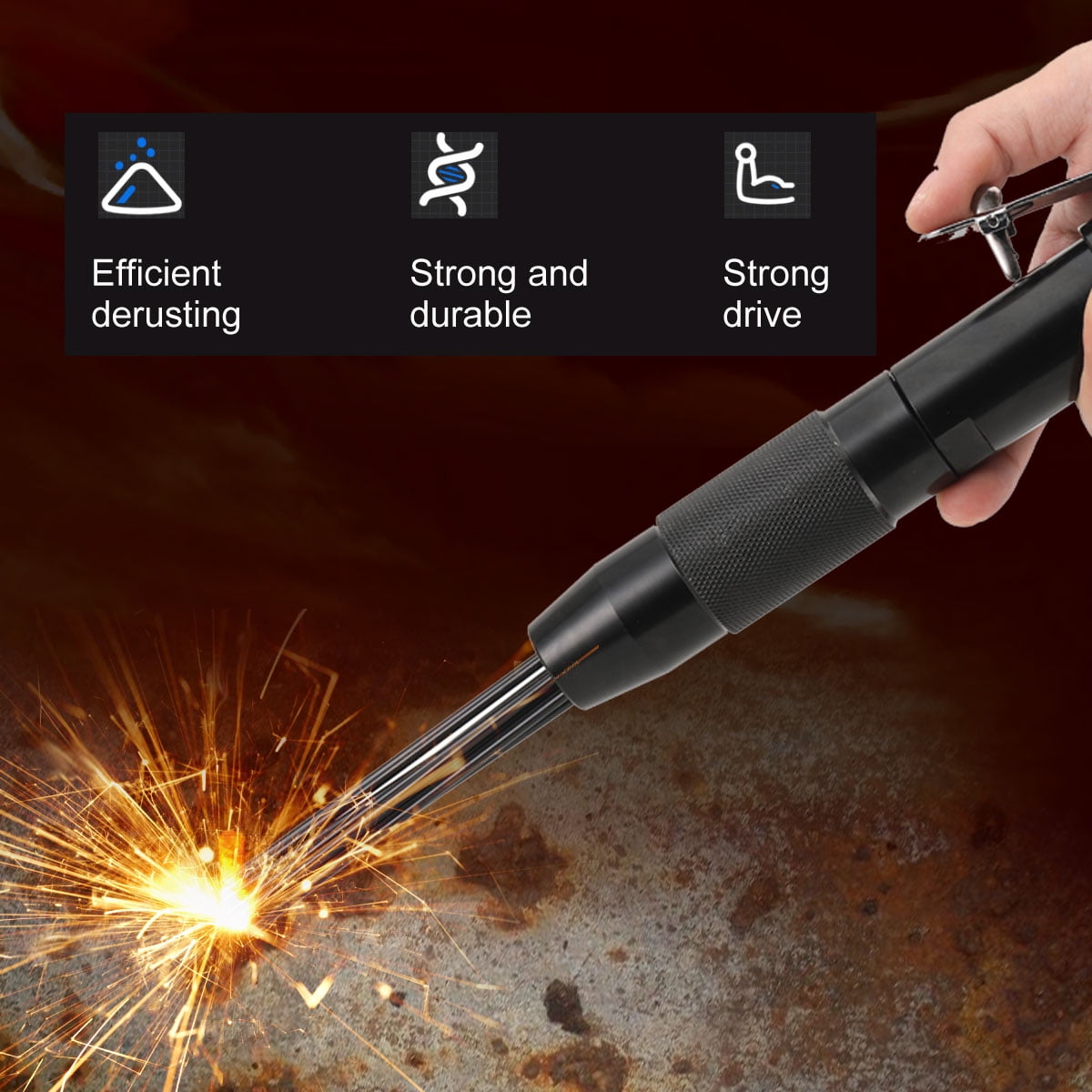 ECUTEE Compact Air Needle Scaler Air-powered Pneumatic Rust Paint Weld ...