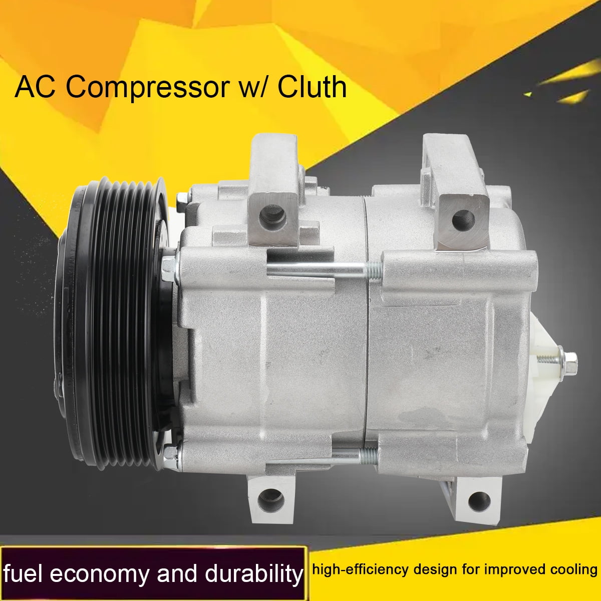 ECUTEE New w/ Clutch A/C Compressor Fits select: Ford F-150, F-250, F ...