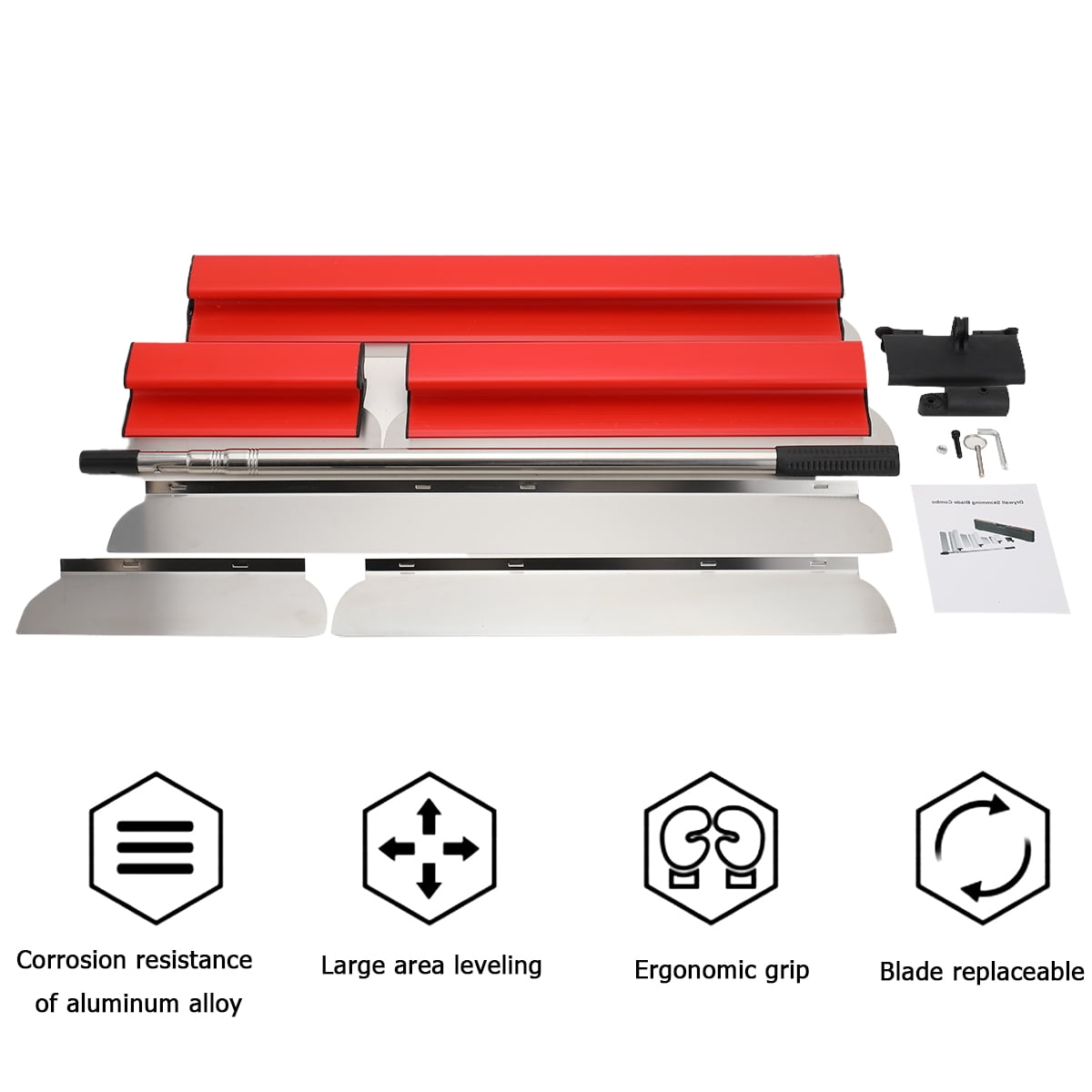 ECUTEE Skimming Blade Set,2x 16"+2x 24"Blades + 37"-67" Extension ...