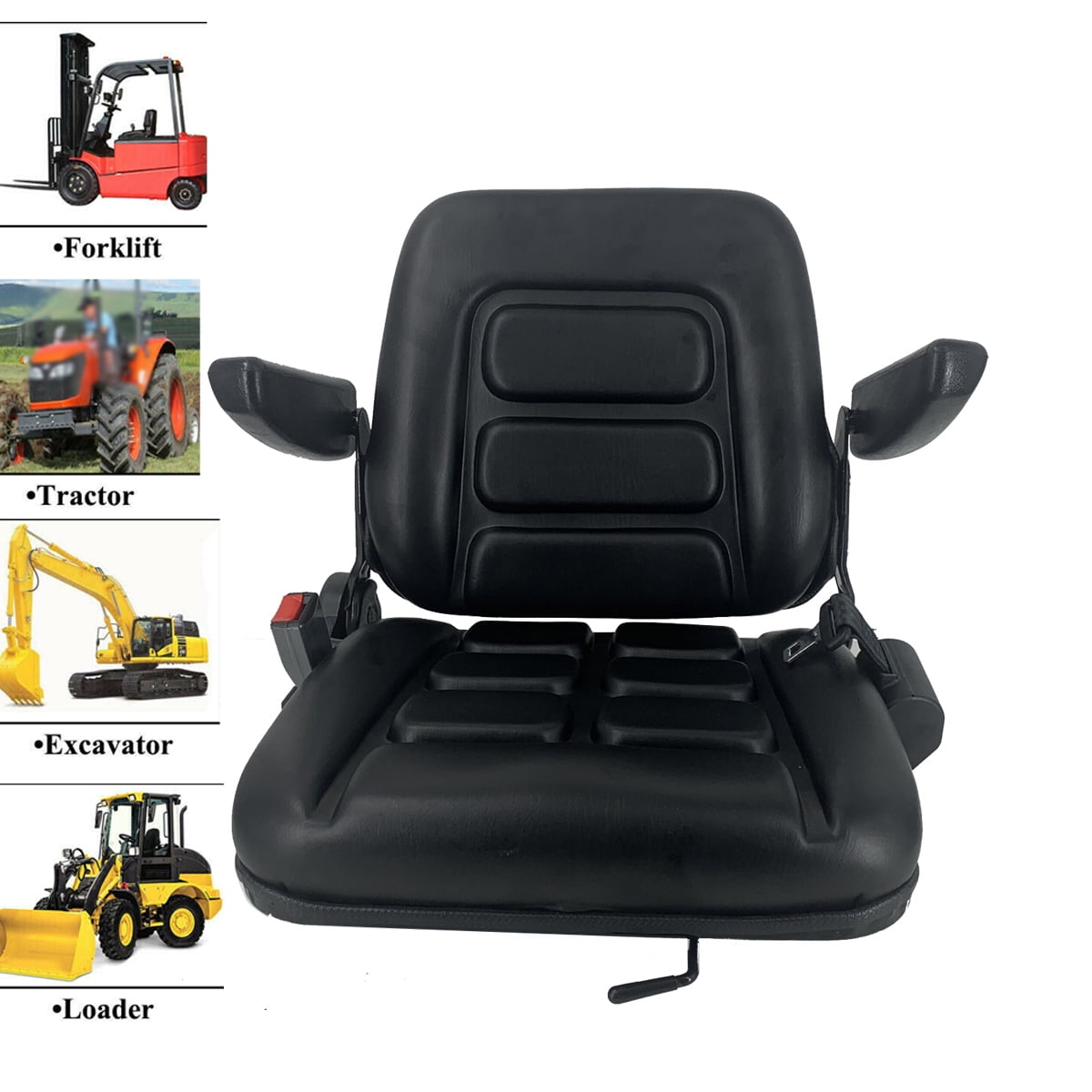 ECUTEE Tractor Seat Suspension for Klift Seat with Adjustable Backrest ...
