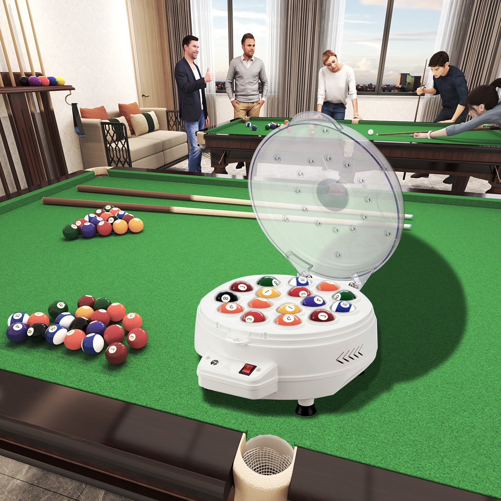 ECUTEE Upgraded Aluminum Pool Ball Cleaning Machine Electric Billiard ...