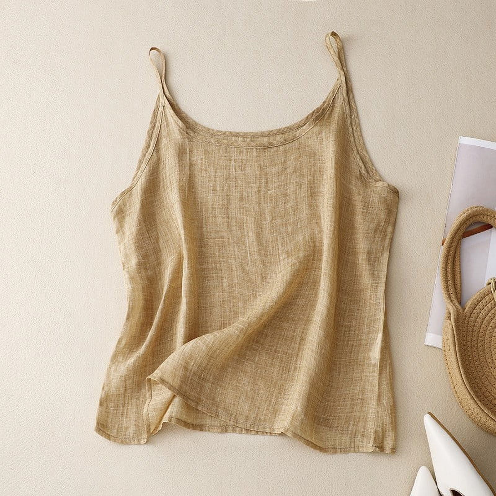 ECZHAW Clearance,Oversized Cotton Linen Camisole Tops for Women ...