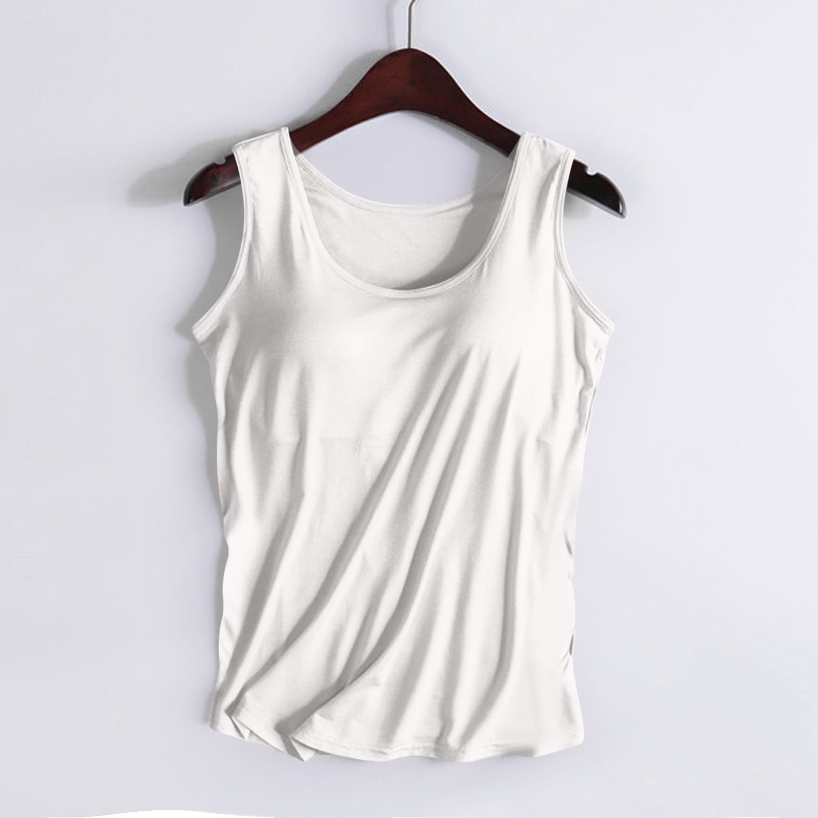 ECZHAW Tank Top with Built in Bra for Women Workout Gym Basic Tanks ...