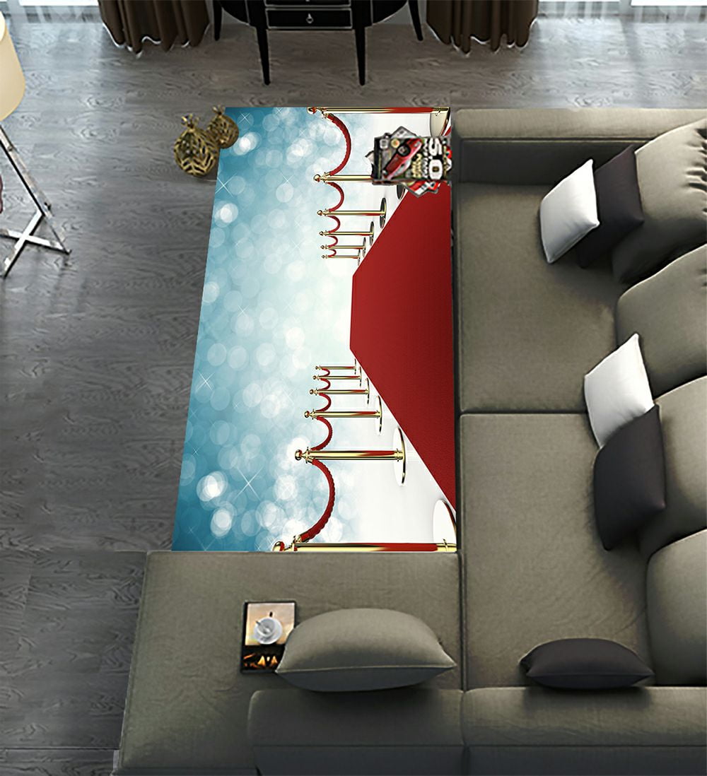 ECZJNT 3D Rendering Red Carpet Rope Barrier Runner Rug 2 x 10ft Long ...