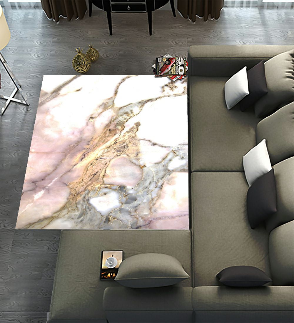 ECZJNT Abstract White Marble Texture Area Rugs 5 x 6ft Floor Carpet Mat ...