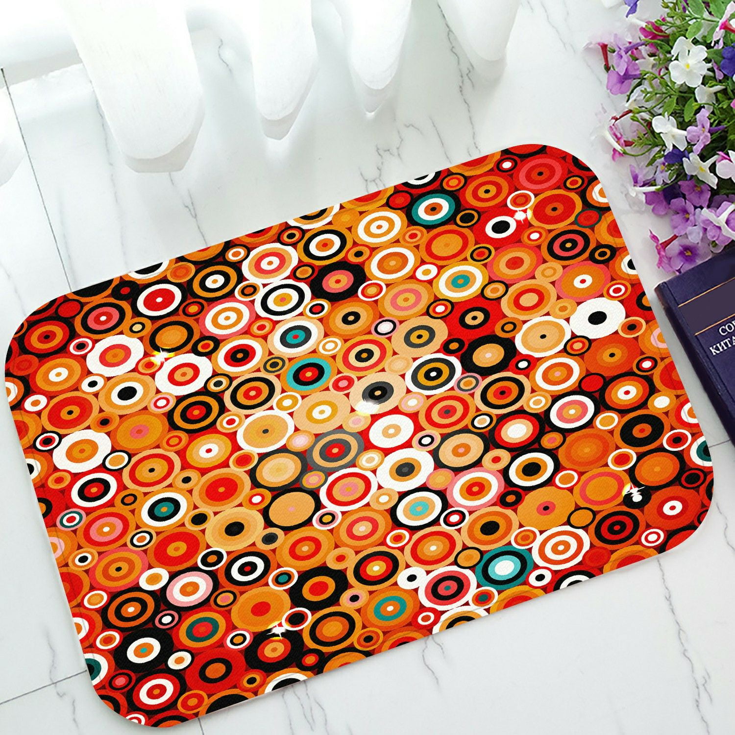 ECZJNT Abstract geometric dots and circles Doormat Bath Mat Rug ...