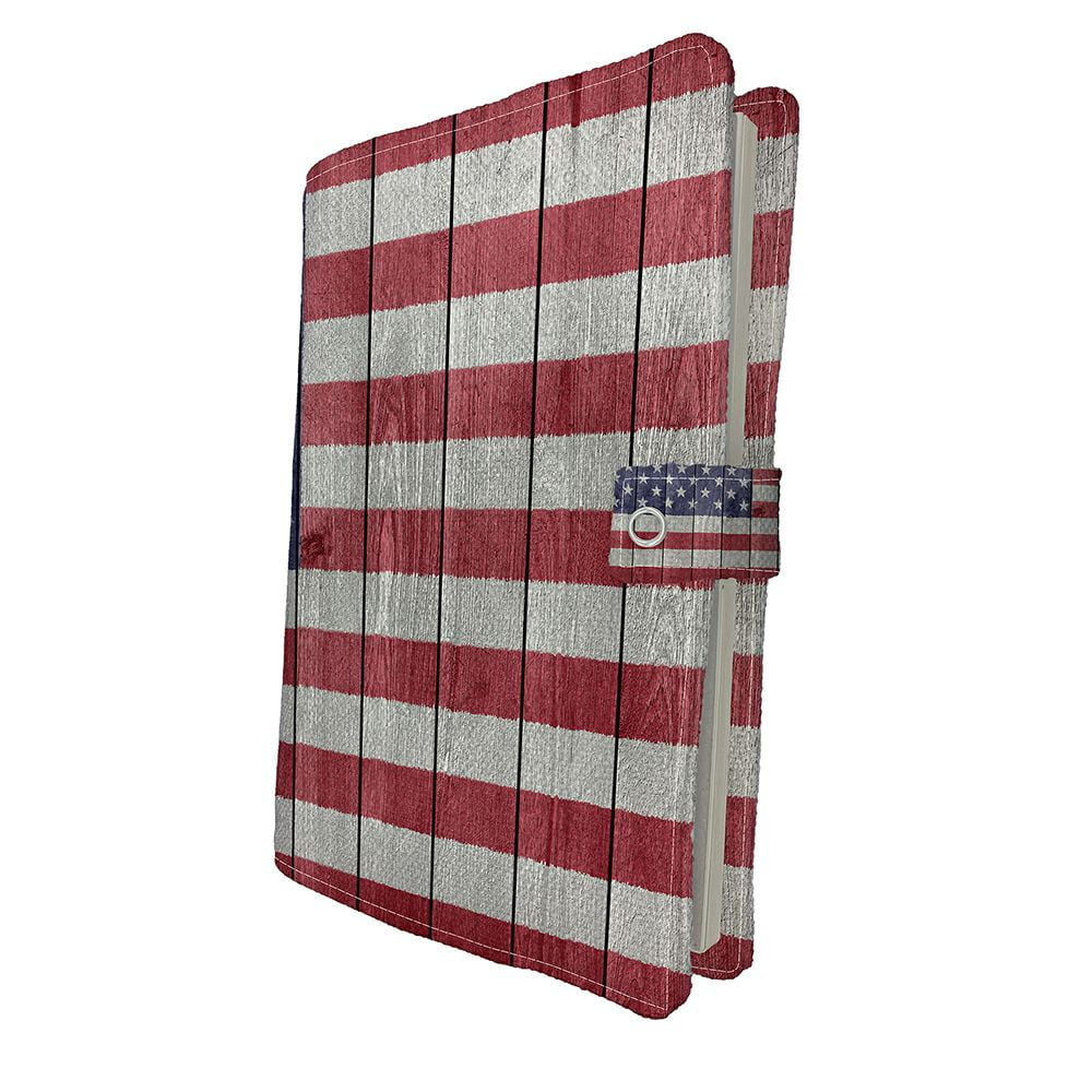ECZJNT American Flag Painted On Old Wood Plank Book Cover Book ...