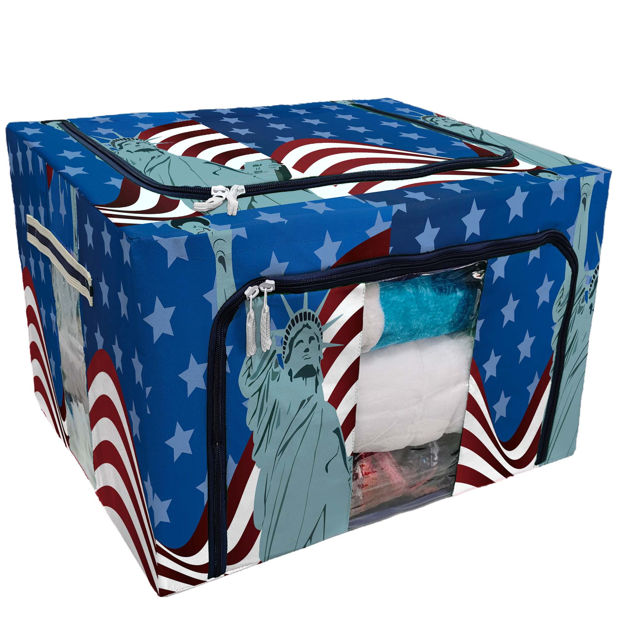 ECZJNT American flag and statue of liberty Storage Bag Clear Window ...