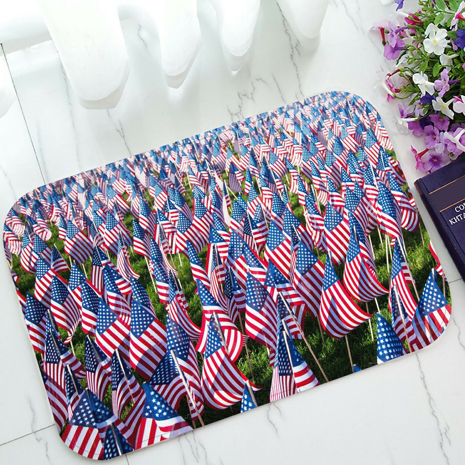 ECZJNT American flags Memorial Day July 4th Doormat Bath Mat Rug ...