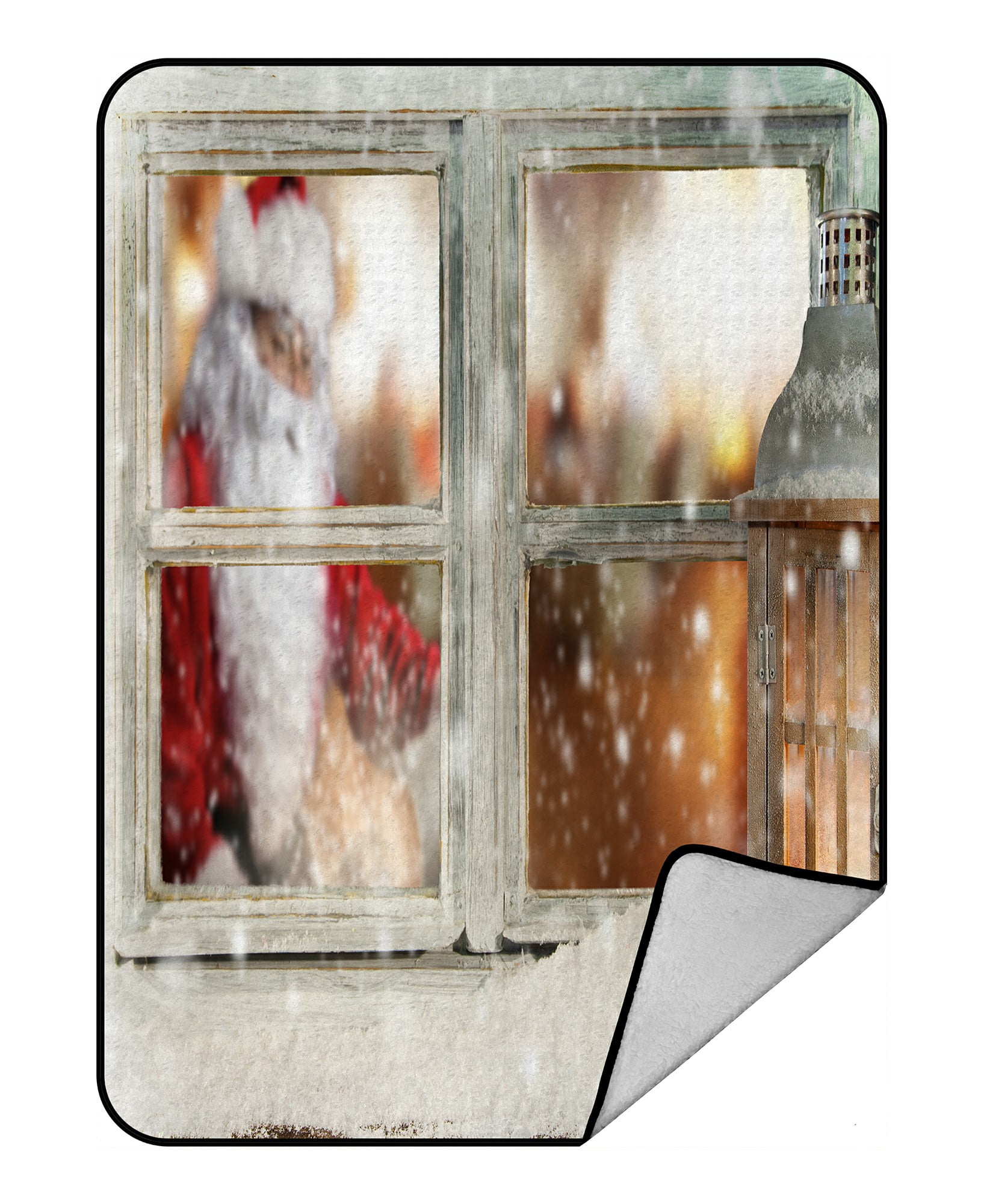 ECZJNT Atmospheric Christmas Window Sill Santa Claus Throw Blanket ...