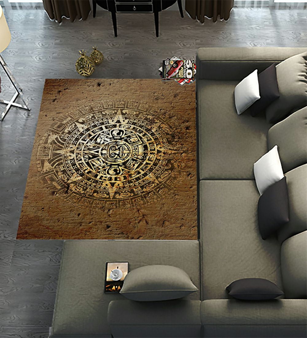 ECZJNT Background American Aztec Calendar Old Stone Area Rugs 2 x 3ft ...