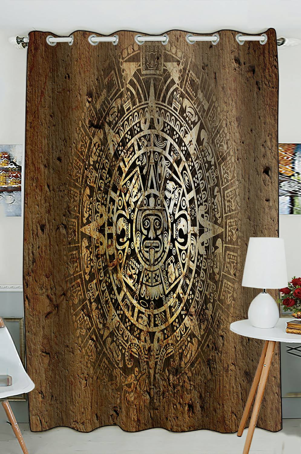 ECZJNT Background American Aztec calendar old stone Blackout Window ...