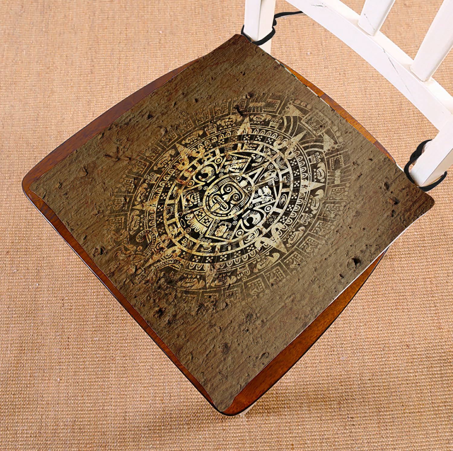 ECZJNT Background American Aztec calendar old stone seat pad chair pads ...